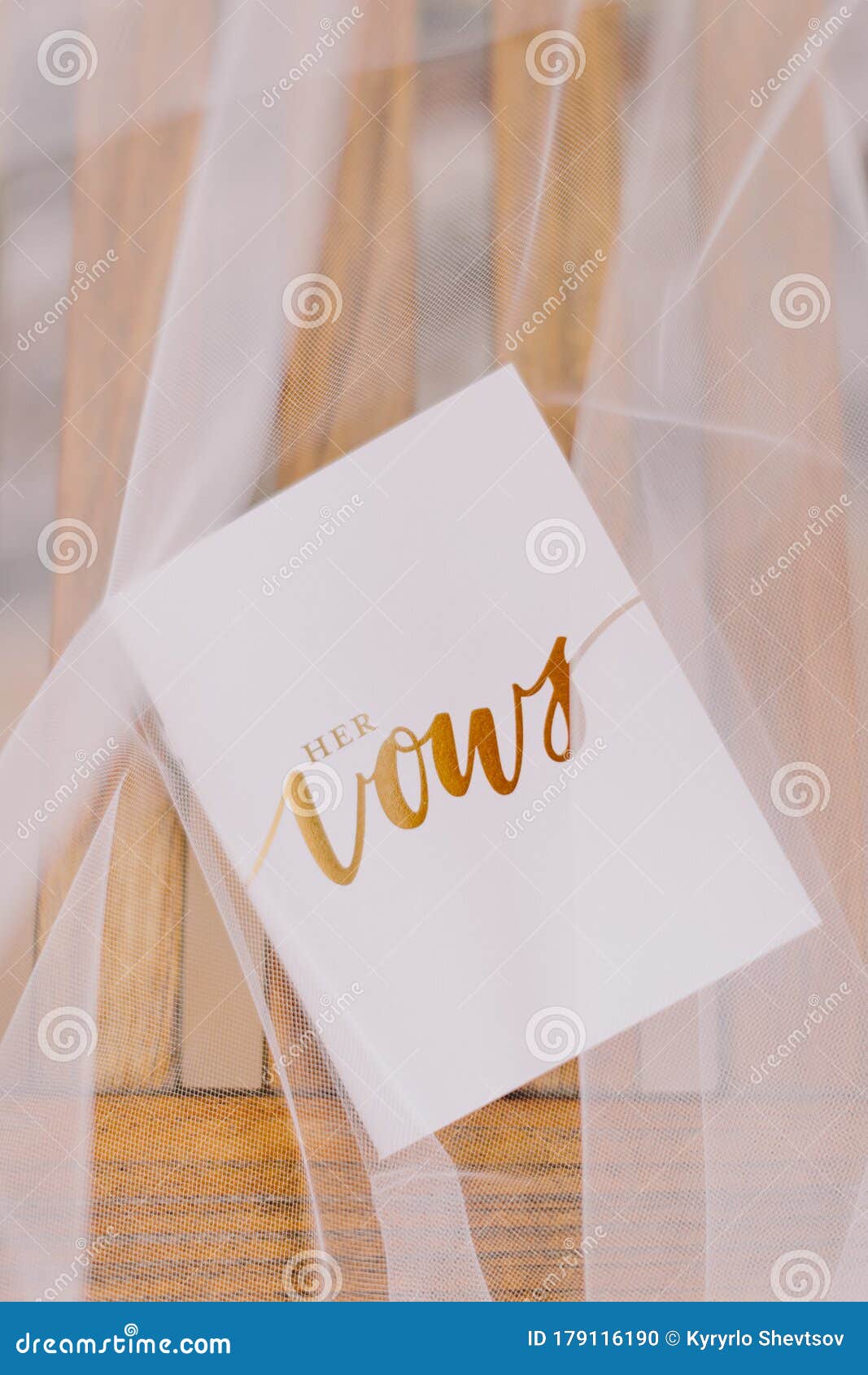 Wedding vow card stock photo. Image of event, decor - 179116190