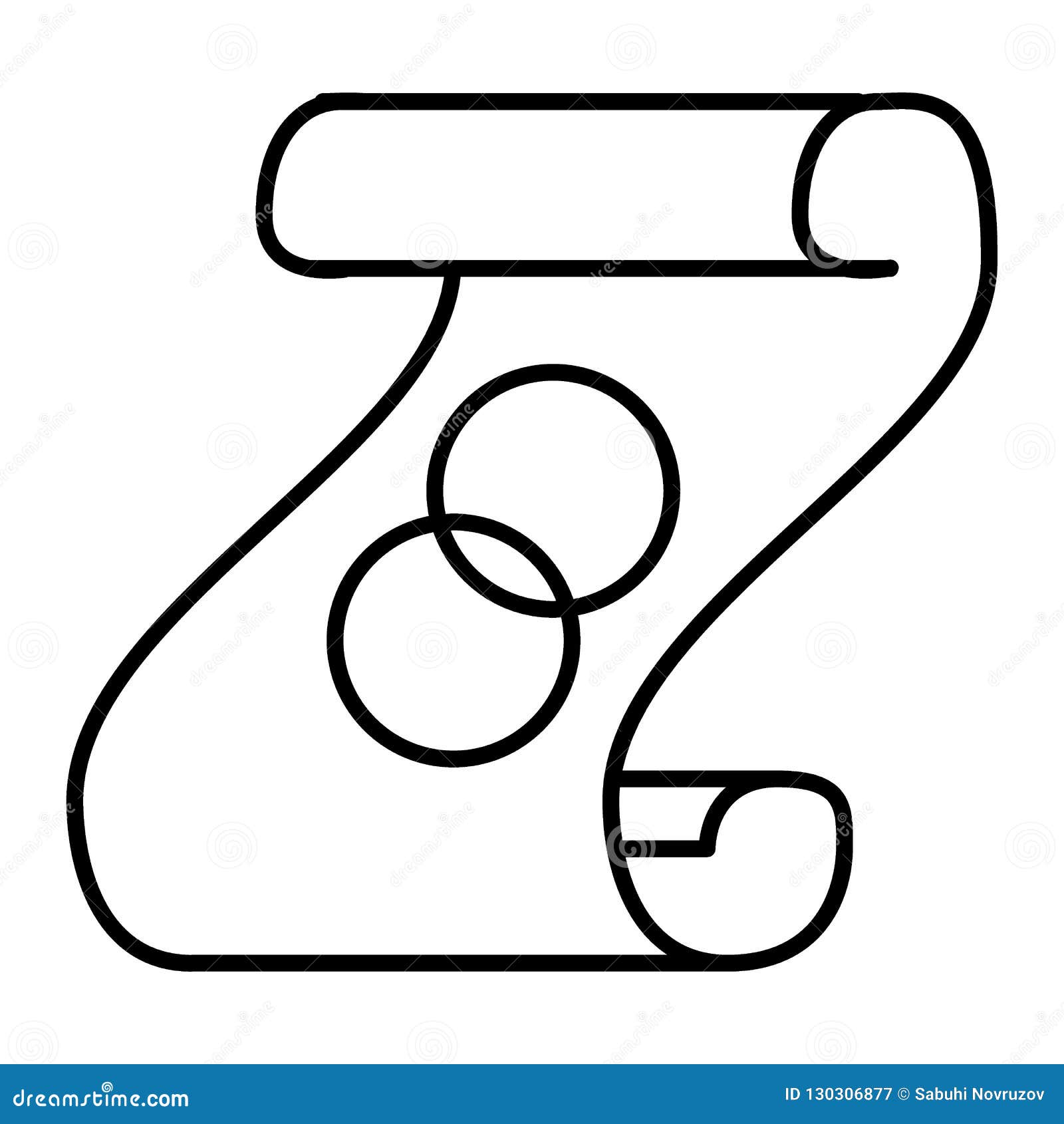 Wedding Vow Thin Line Icon. Script with Rings Vector Illustration ...