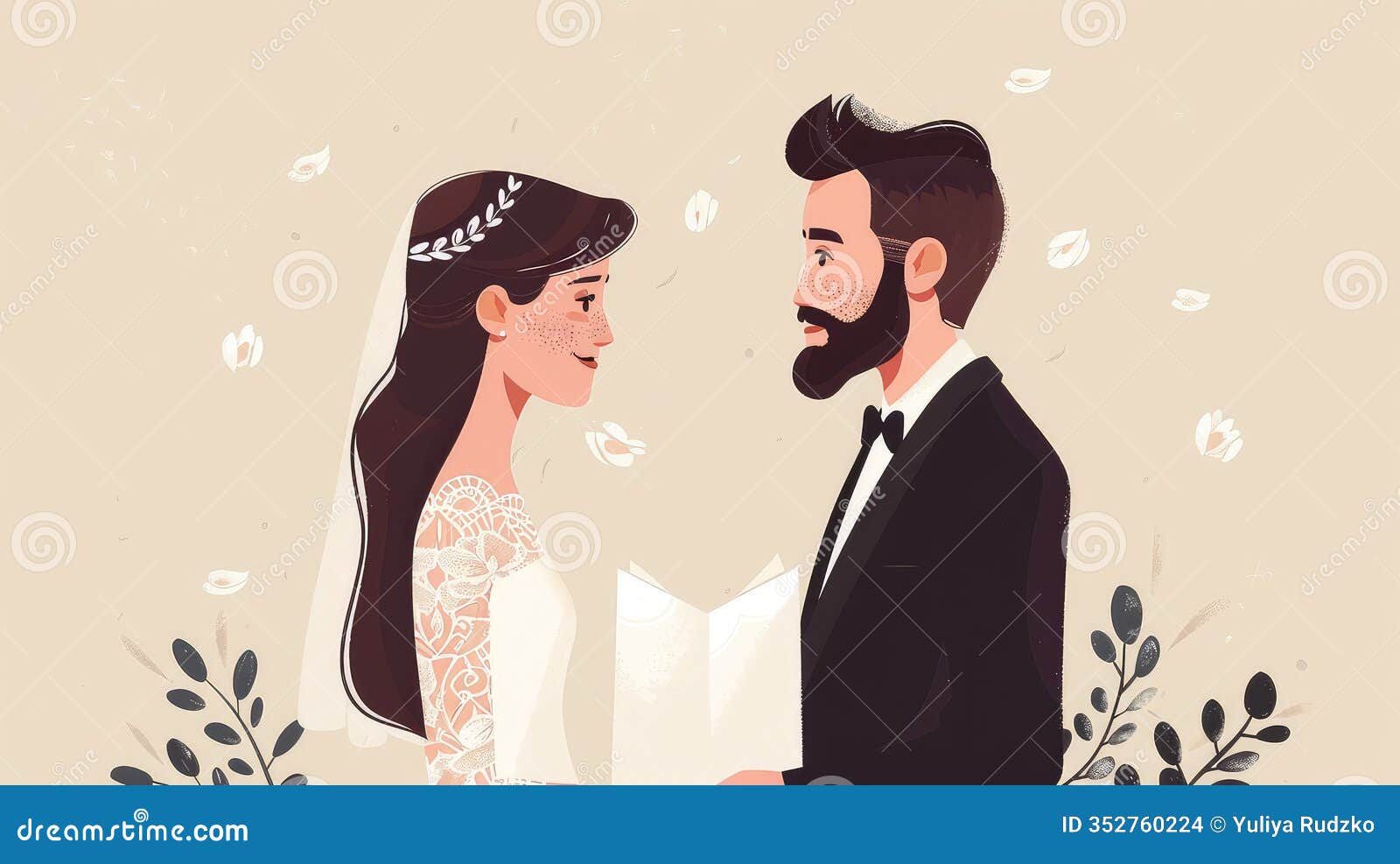 Wedding Vows RGB Color Icon Cartoon Vector | CartoonDealer.com #233066955