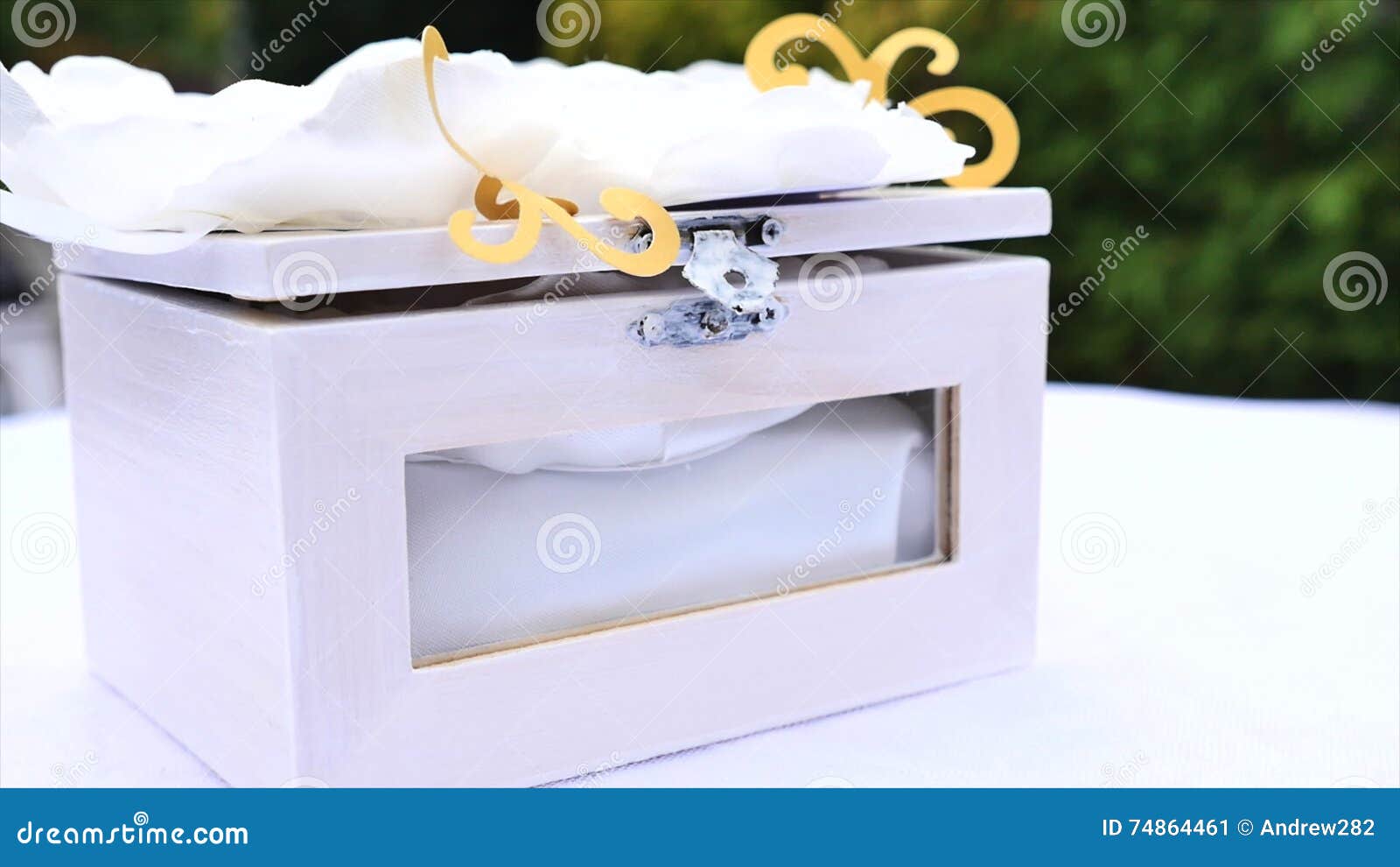 Wedding Wood White Box on Table Stock Video - Video of arum, decorative ...