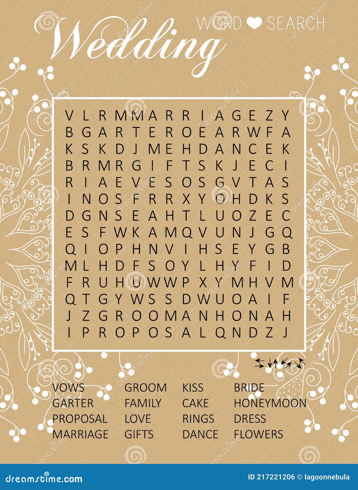 Wedding Word Search Activity Wedding Wordsearch Etsy