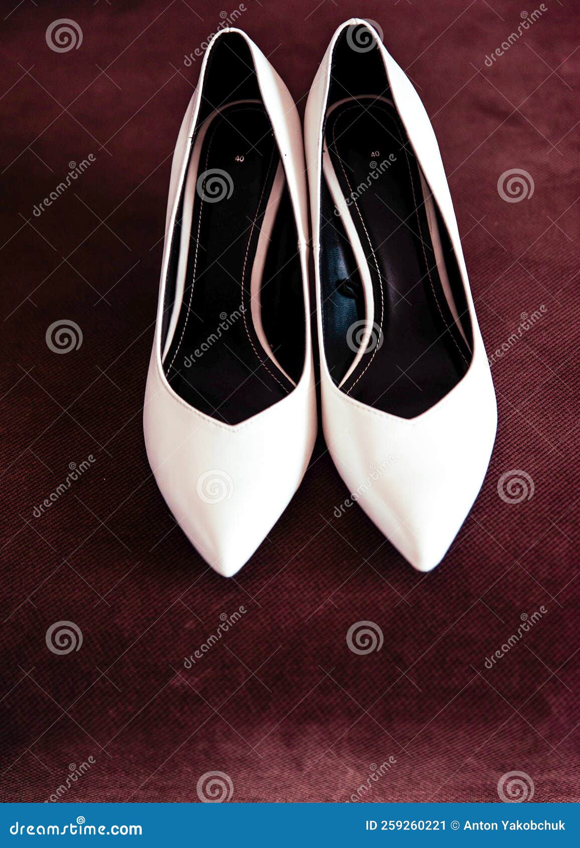 Weddings White Shoes Front View Stock Image - Image of indoors, closeup ...