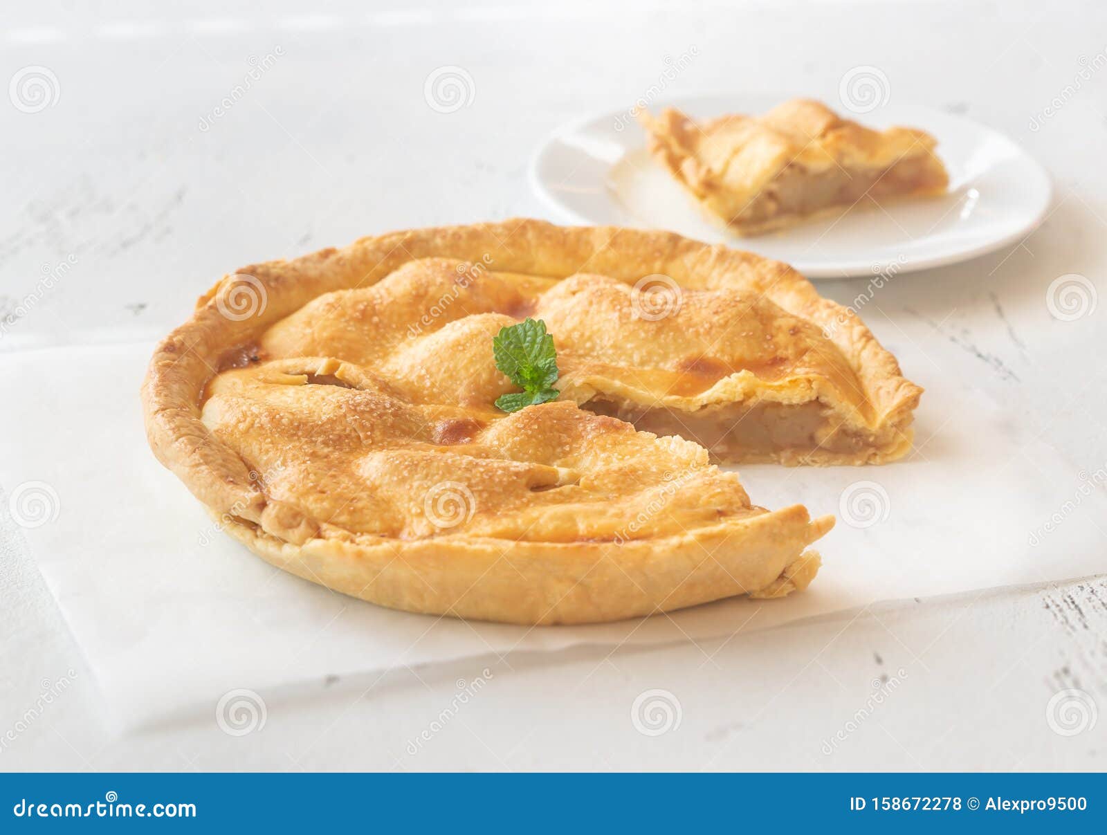 Wedge of apple pie stock photo. Image of cuisine, rustic - 158672278