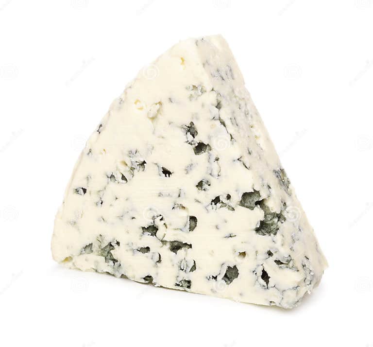 Wedge of Blue Cheese Isolated on White Stock Image - Image of gourmet ...