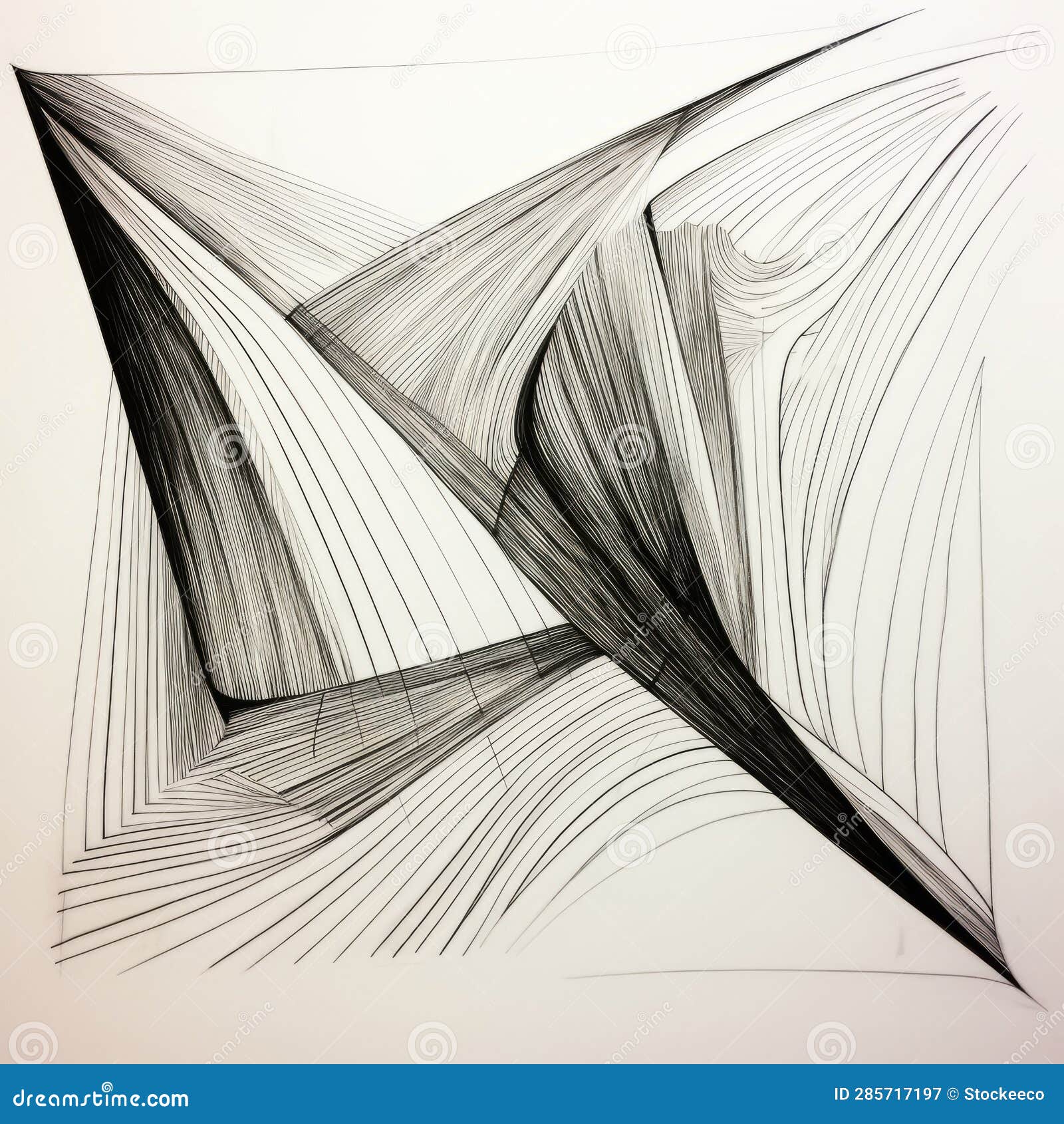 Abstract Conceptual Art: Bold and Graceful Lines on Paper Stock ...
