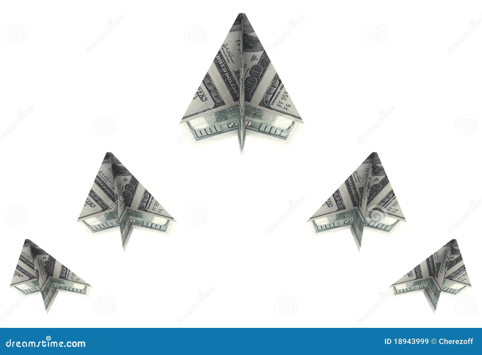 Wedge of Paper Airplanes Out Dollars Stock Illustration - Illustration ...