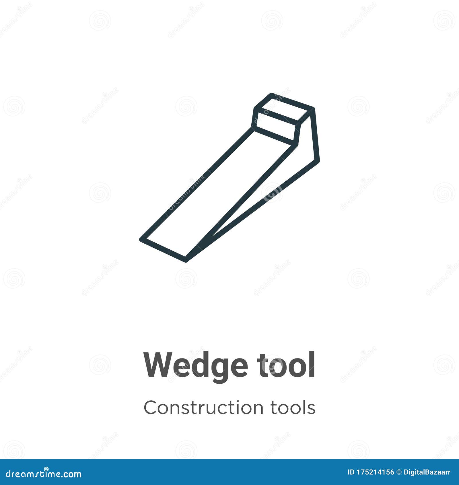 Wedge Tool Outline Vector Icon. Thin Line Black Wedge Tool Icon, Flat ...