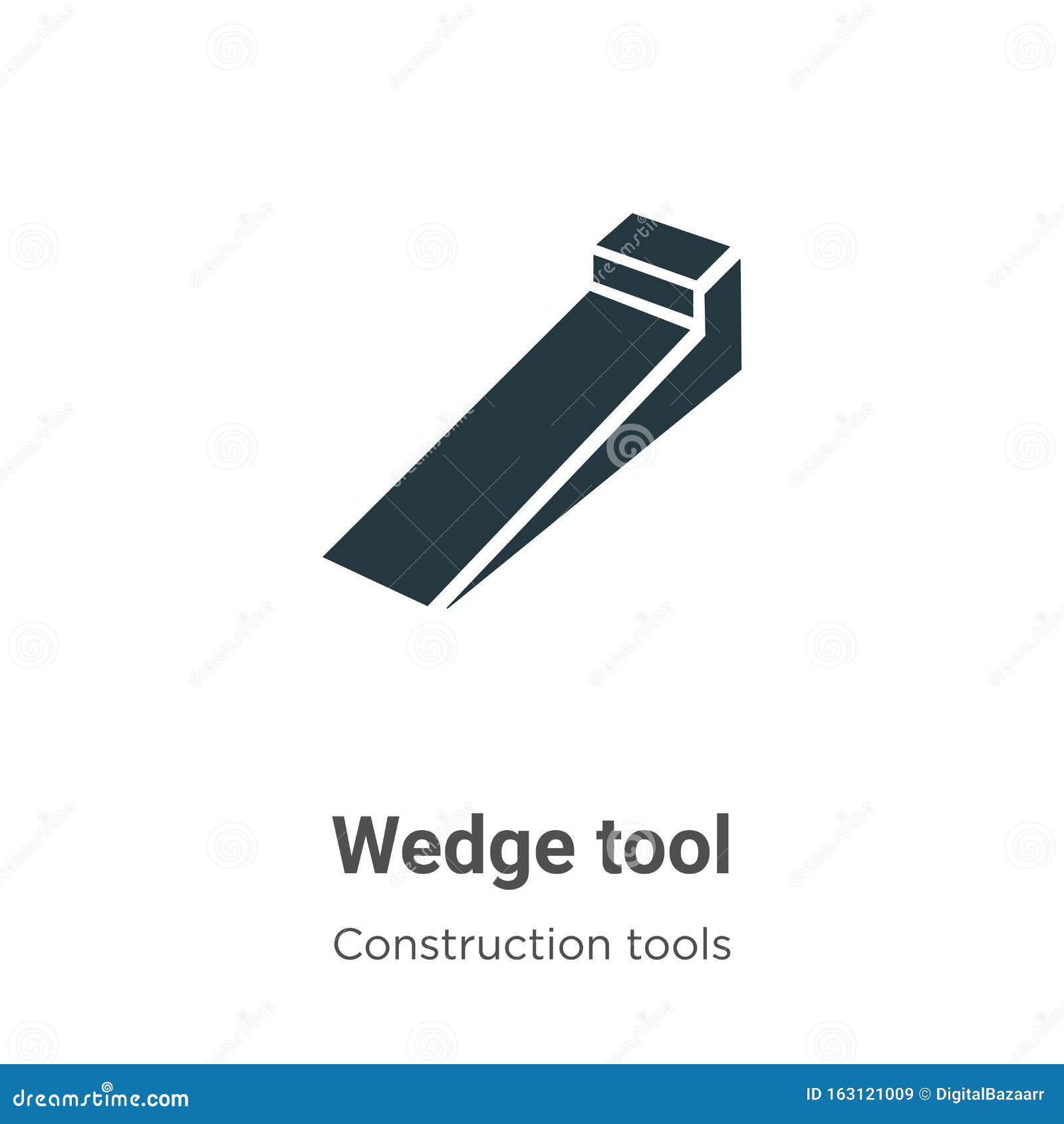 Wedge Tool Vector Icon on White Background. Flat Vector Wedge Tool Icon ...