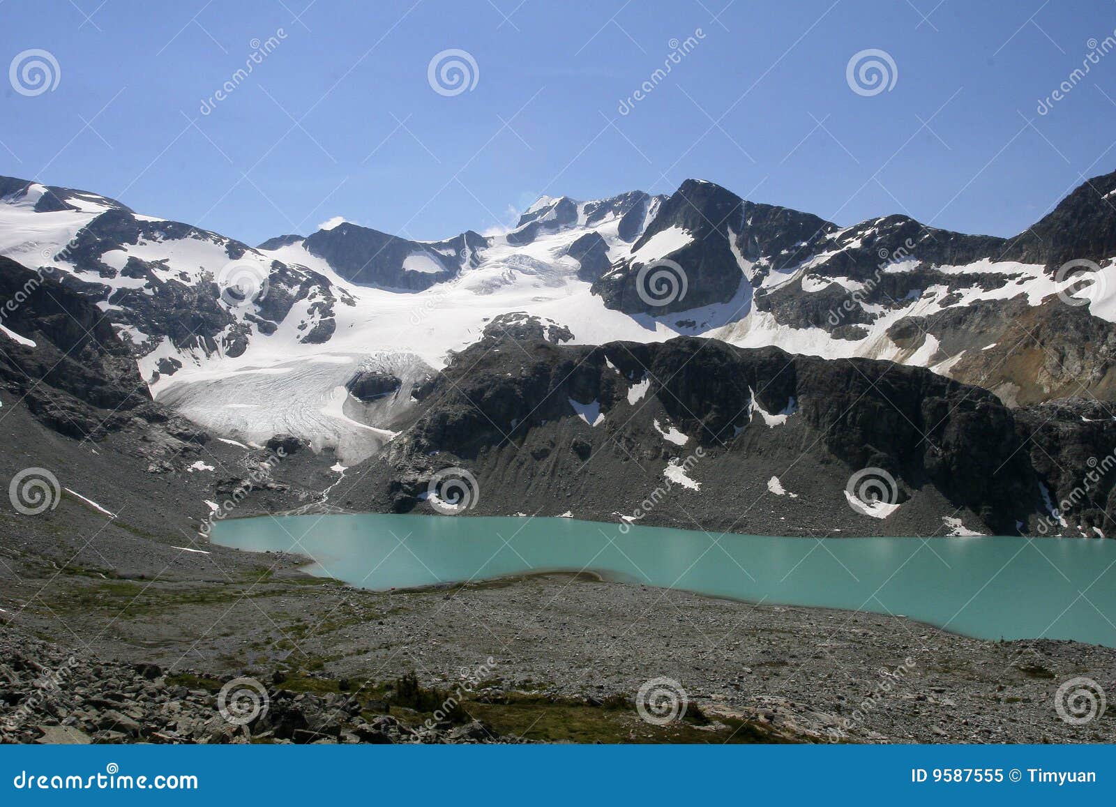 Wedgemount lake stock image. Image of white, snow, green - 9587555