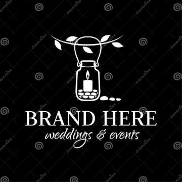 Wediing Vector Logo Design Template. Lantern Illustration Stock Vector ...