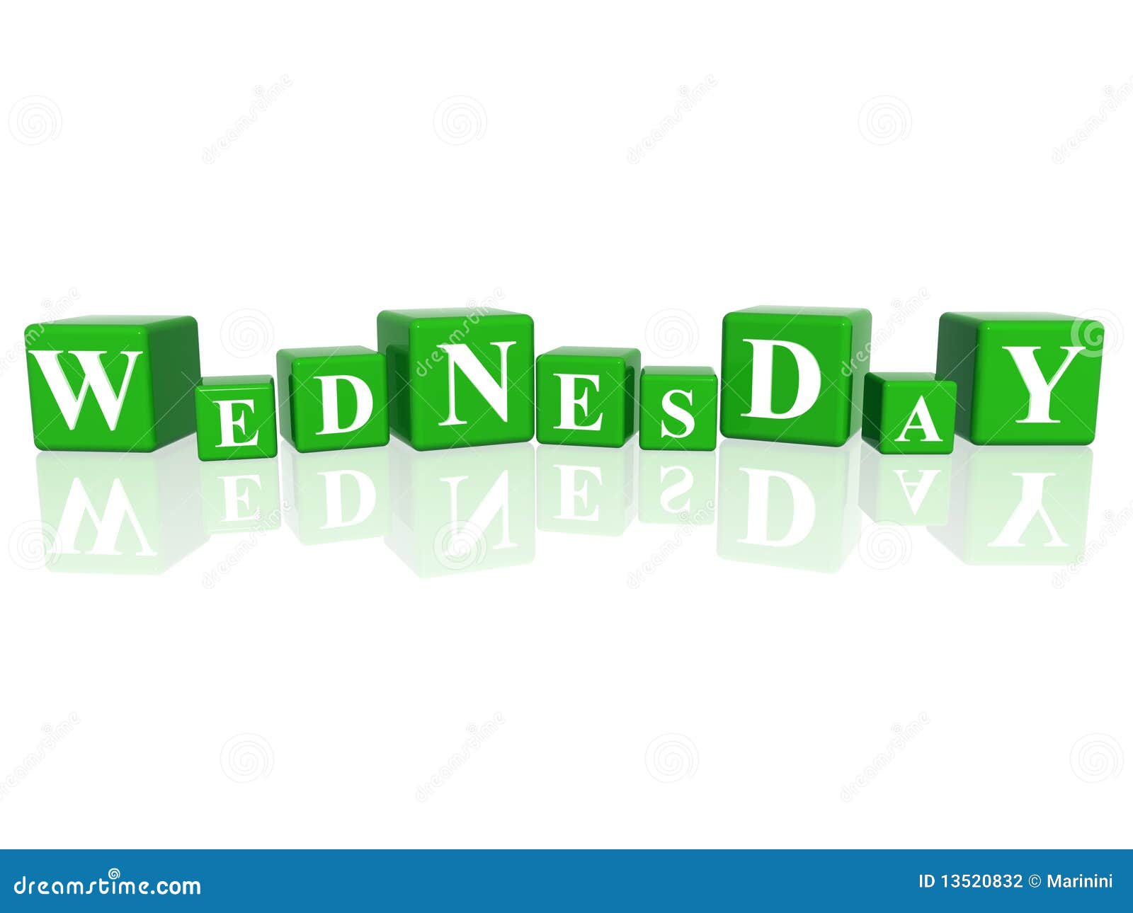 Wednesday in 3d cubes stock illustration. Illustration of message ...