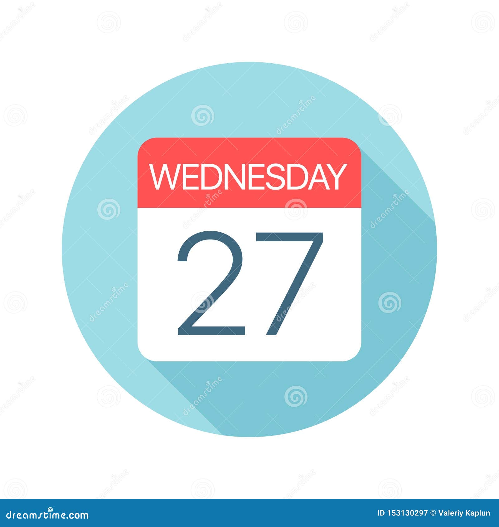 Wednesday 27 - Calendar Icon. Vector Illustration of One Day of Week ...