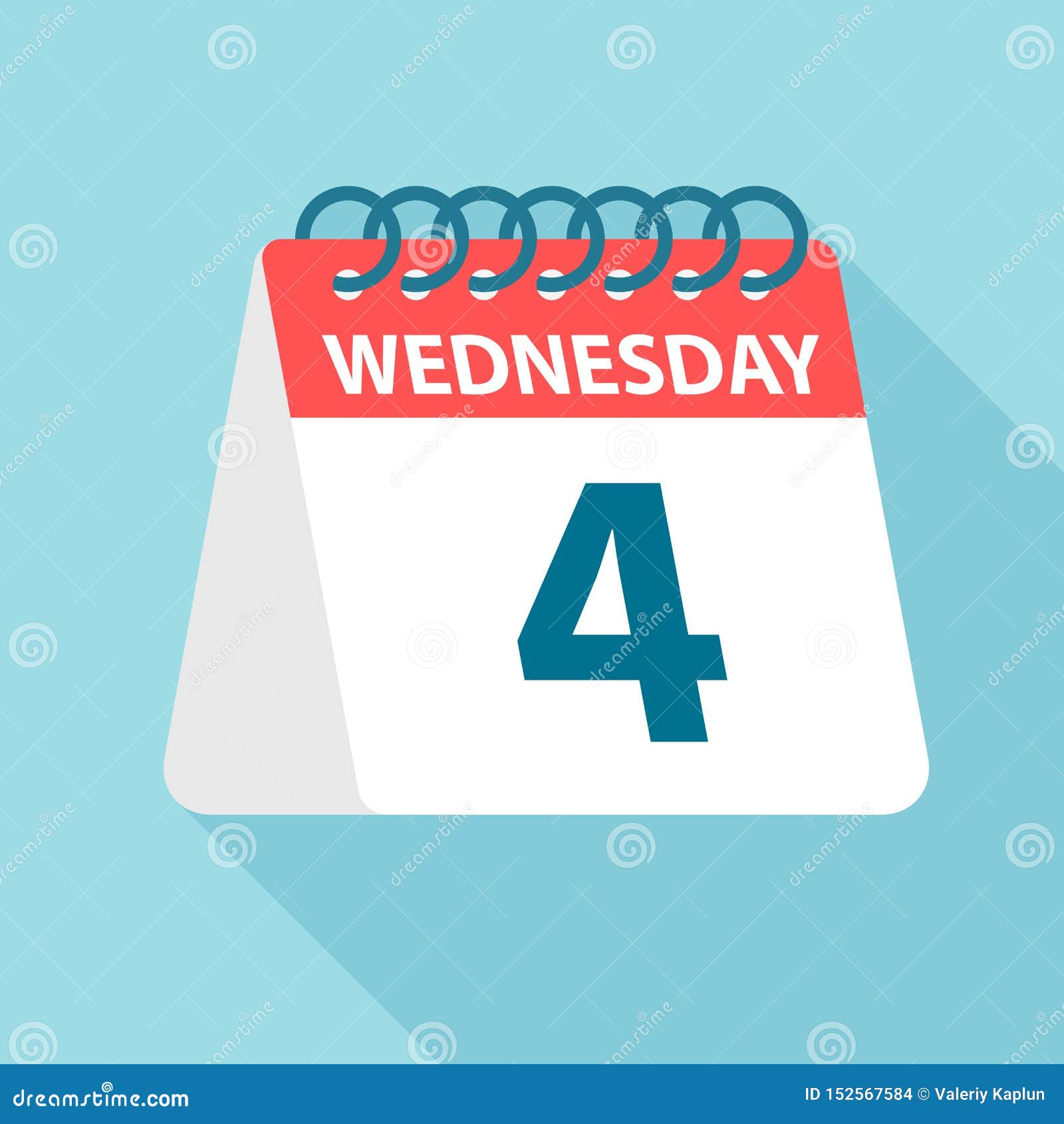 Wednesday 4 - Calendar Icon. Vector Illustration of Week Day Paper Leaf ... Wednesday 4 - Calendar Icon. Vector Illustration of Week Day Paper Leaf ...
