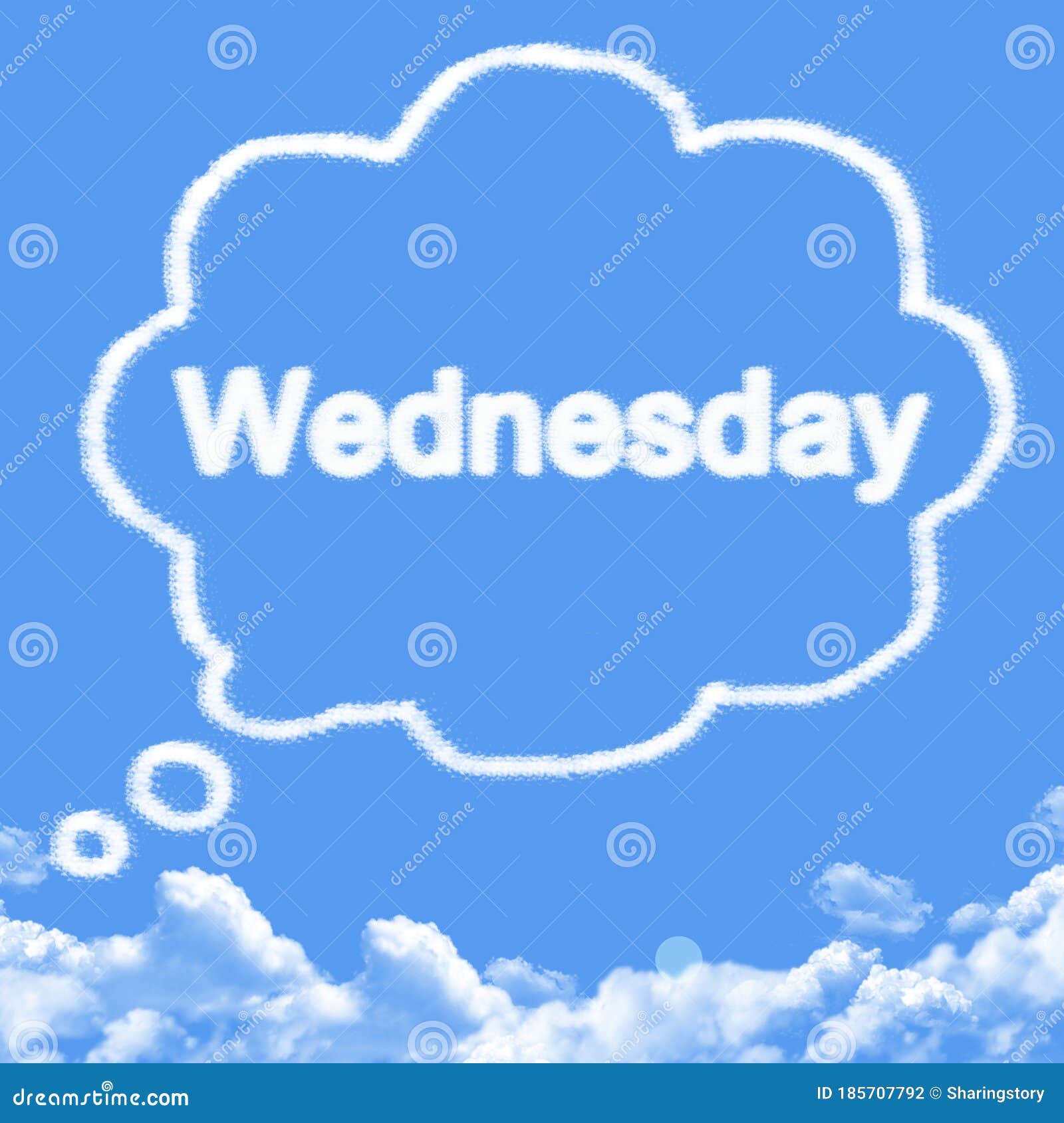 Wednesday cloud shape stock photo. Image of cloud, white - 185707792