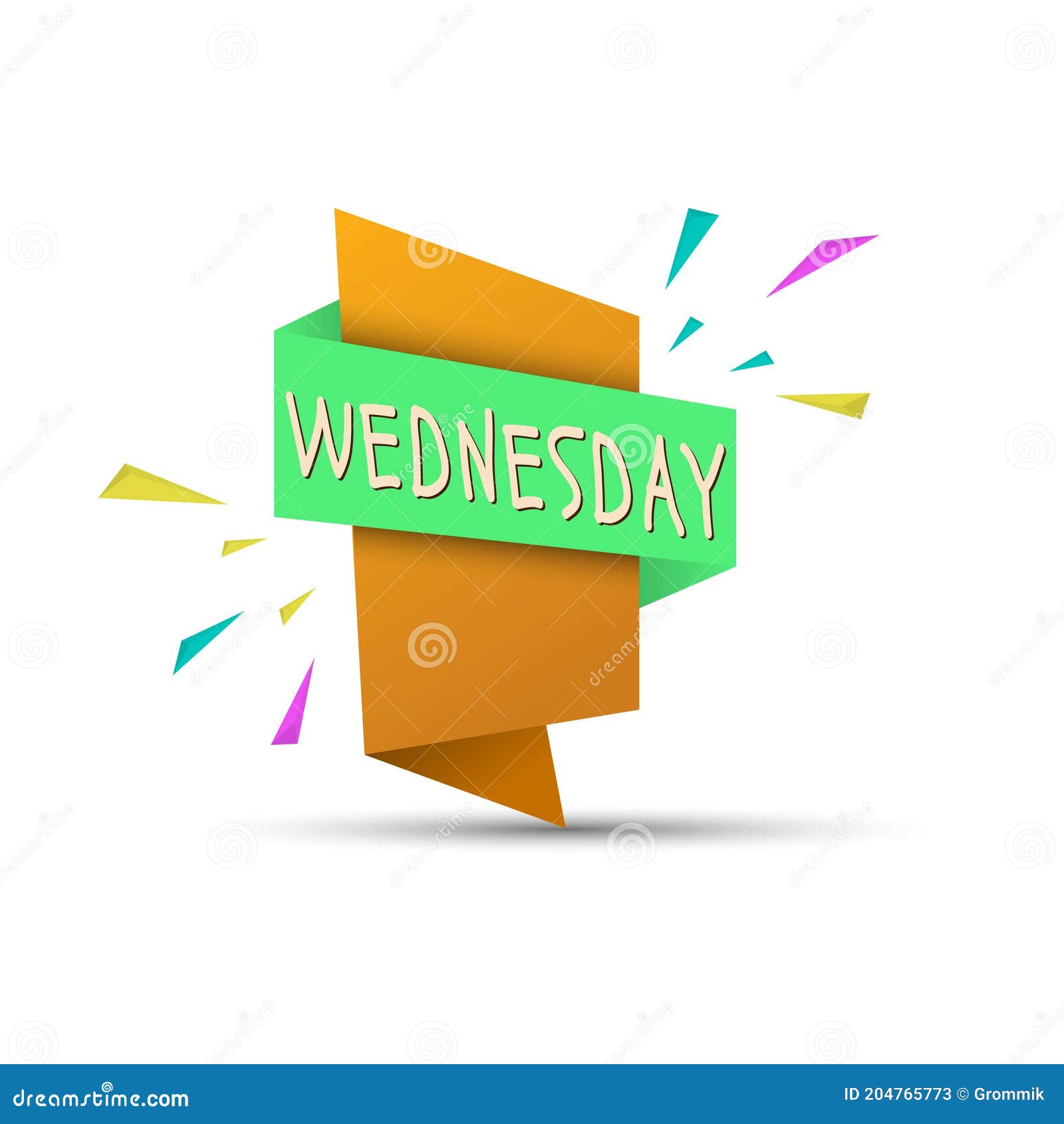 WEDNESDAY. Colored Banner with the Name of the Day of the Week Stock ...