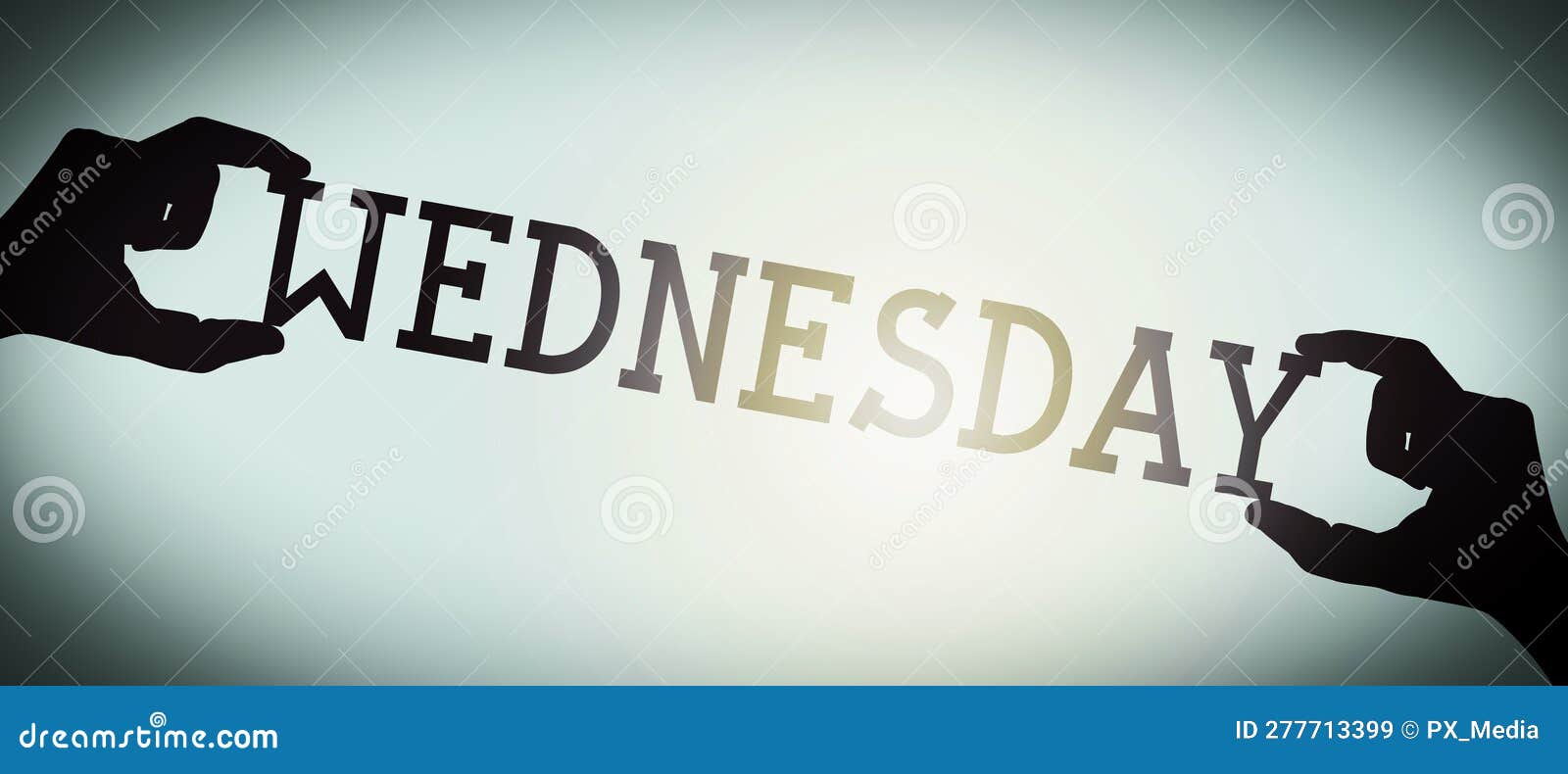 Wednesday - Human Hands Holding Black Silhouette Word Stock ...
