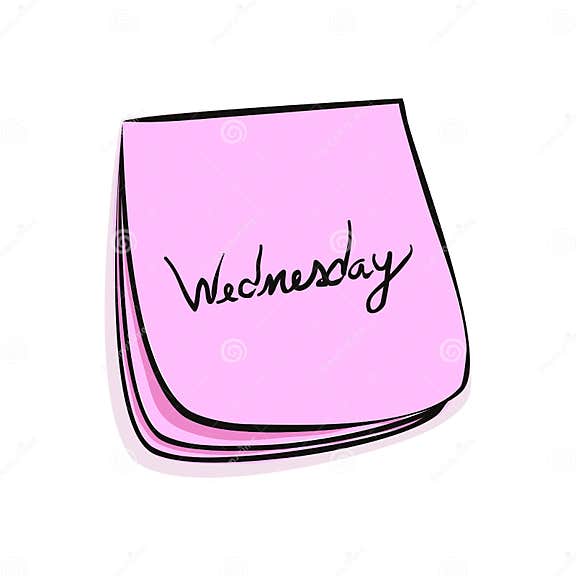 Wednesday Post-it stock vector. Illustration of week, sign - 7313549