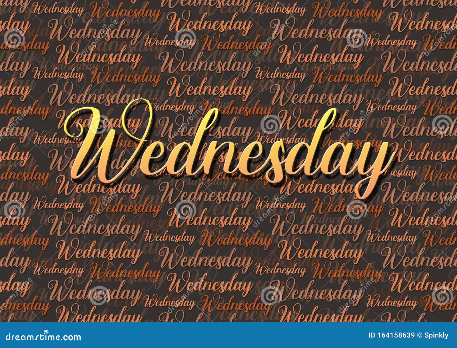 Wednesday Text Calligraphic Lettering With Watercolor Splash Background ...
