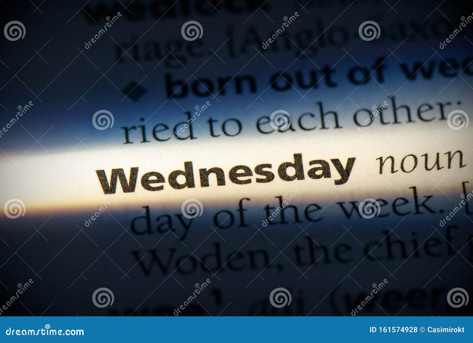 Wednesday stock photo. Image of focus, text, book, highlight - 161574928