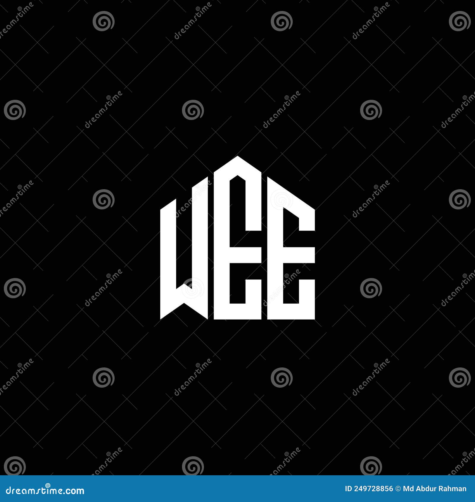 WEE Letter Logo Design on BLACK Background. WEE Creative Initials ...