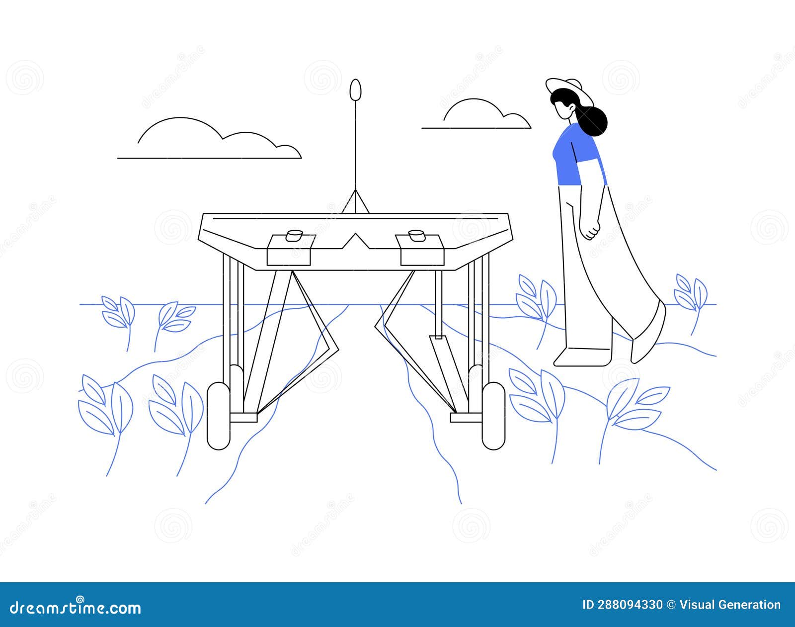 Weed Control Robots Abstract Concept Vector Illustration. Stock Vector ...