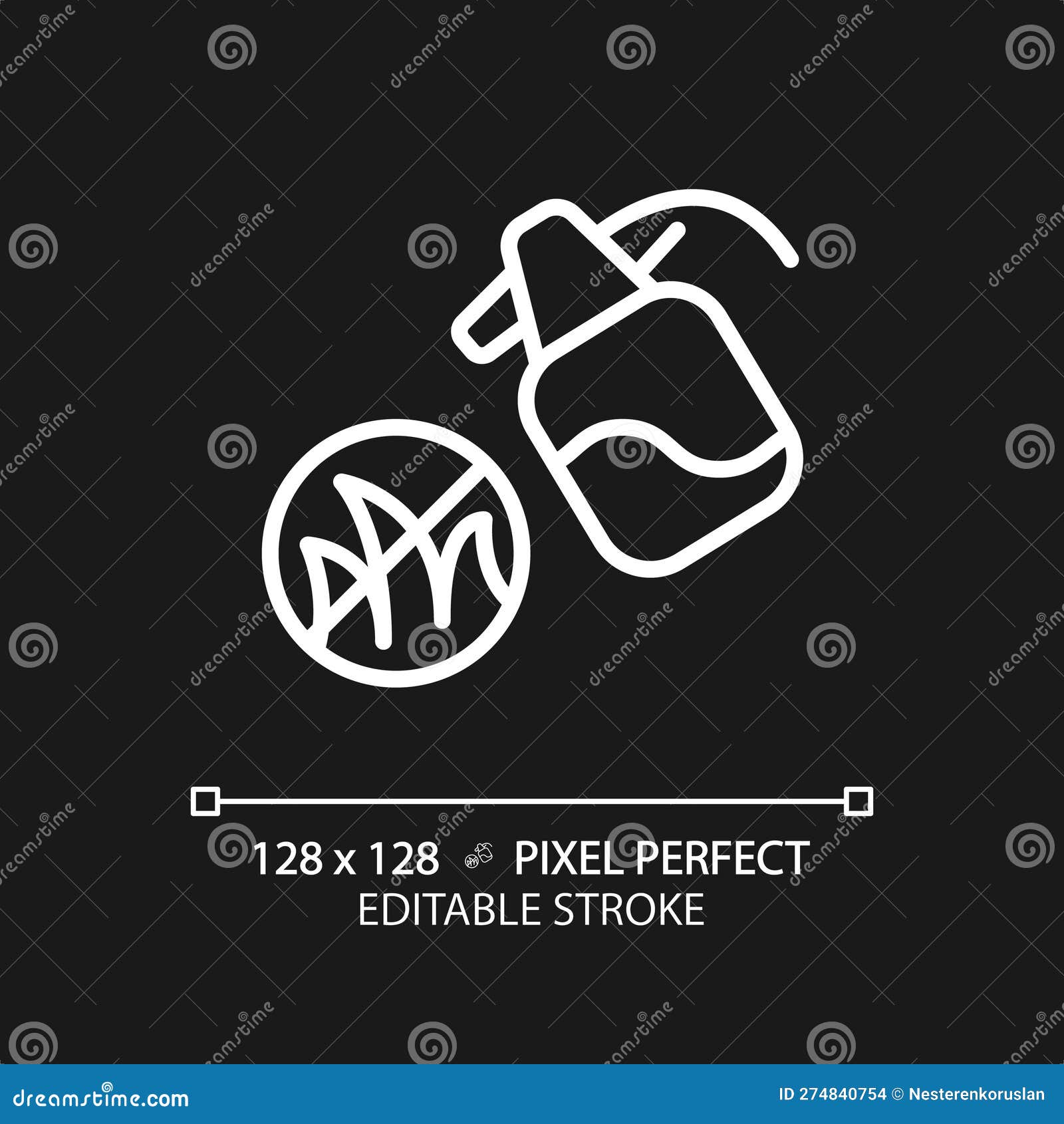 Weed Control White Linear Icon for Dark Theme Stock Vector ...