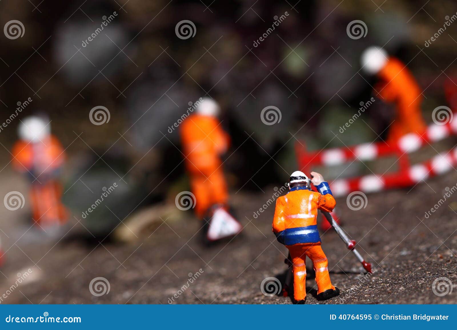 Model Workers On Architectural Plans. Construction Concepts Visualized ...