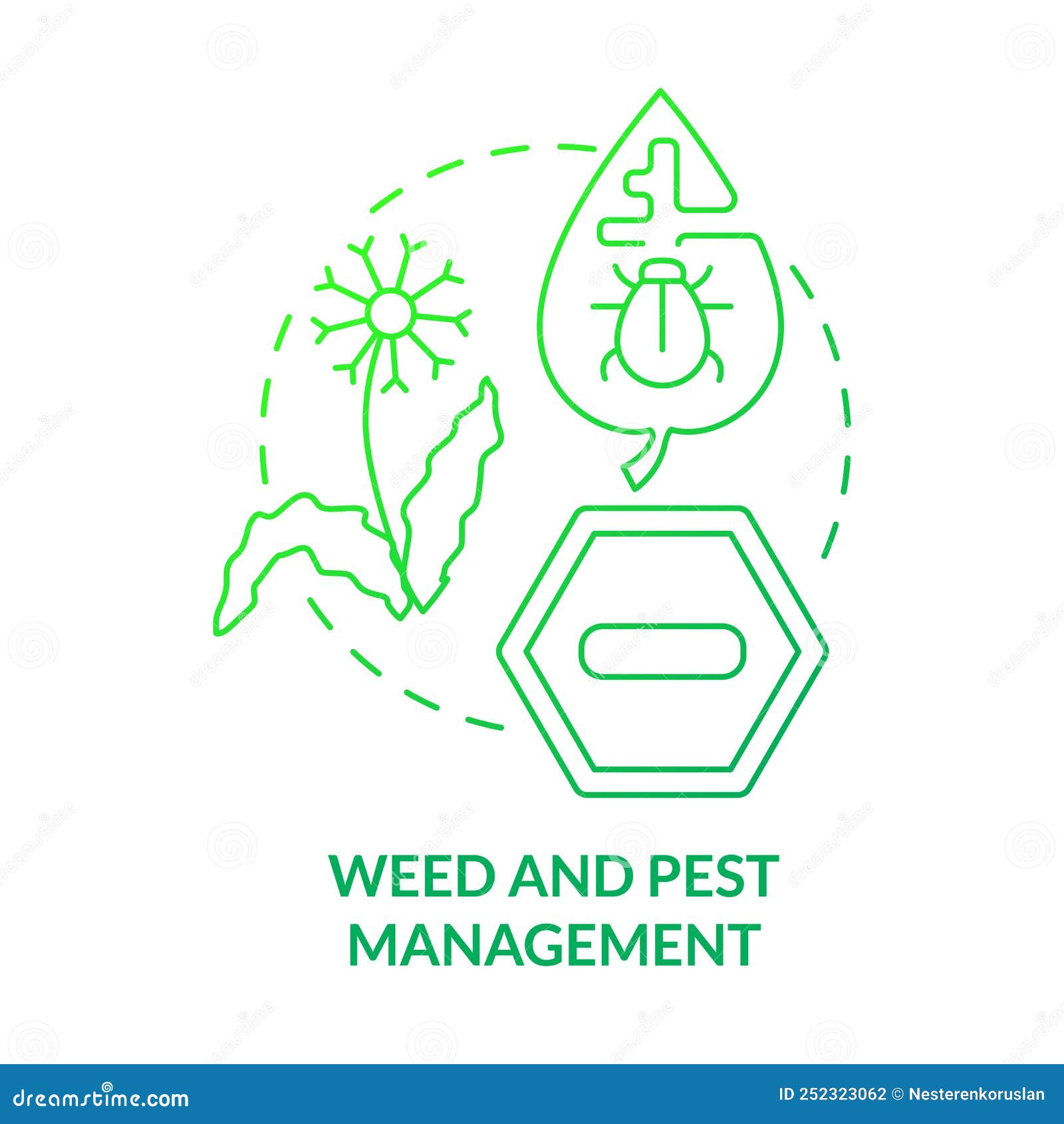 Weed and Pest Management Green Gradient Concept Icon Stock Vector ...