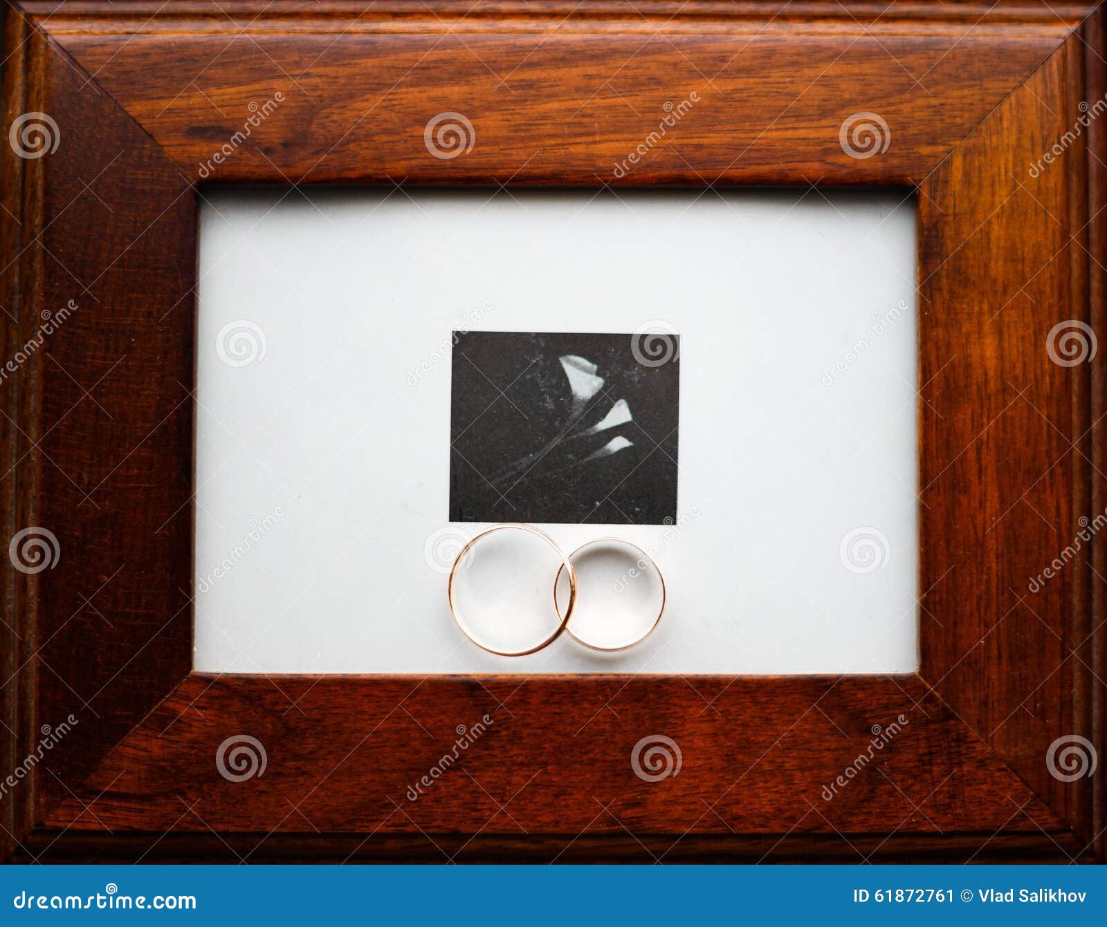 Weedding Gold Rings in Frame Stock Image - Image of ring, white: 61872761