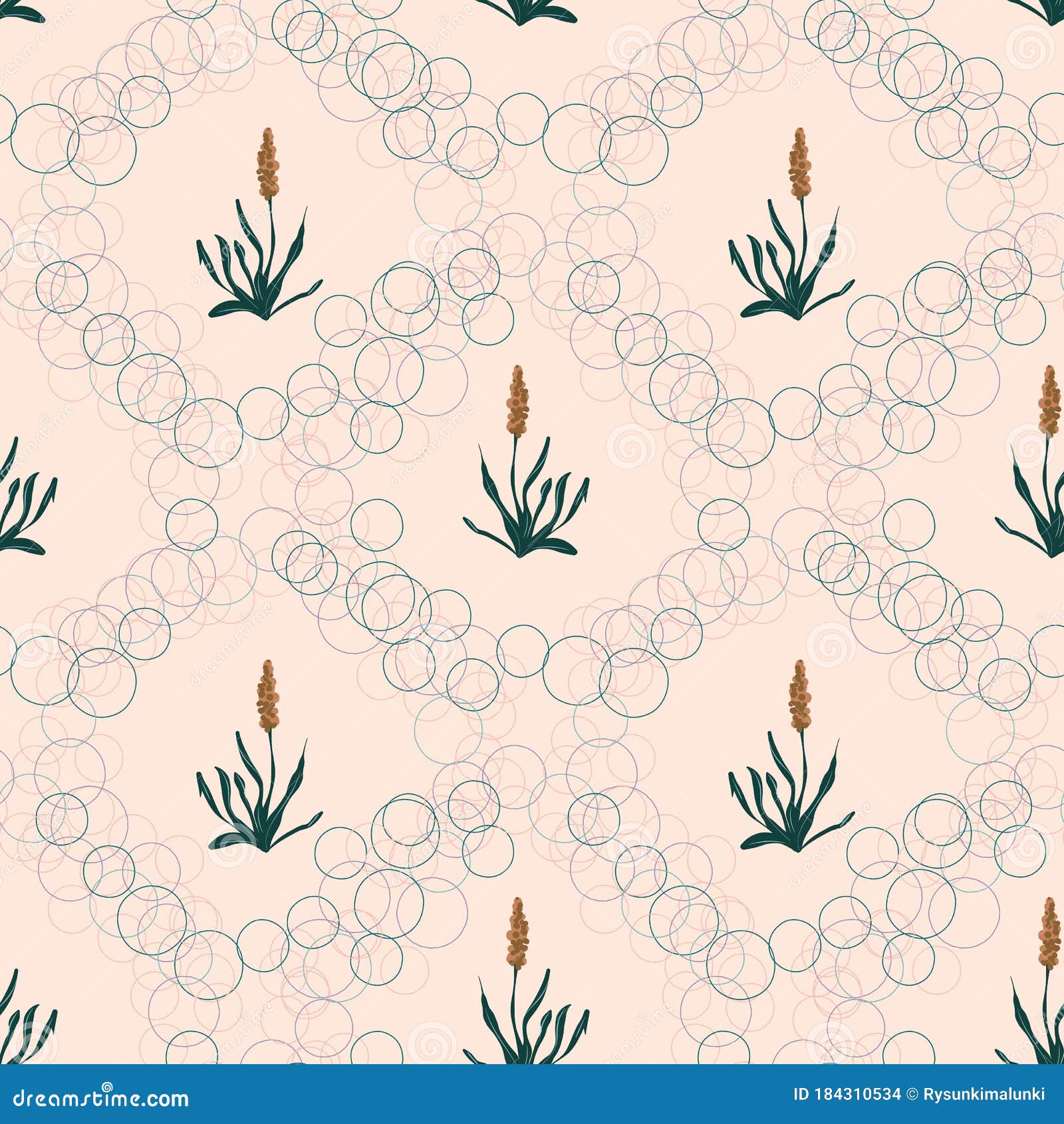 Weeds Botanical Sketches Seamless Vector Pattern Stock Vector ...
