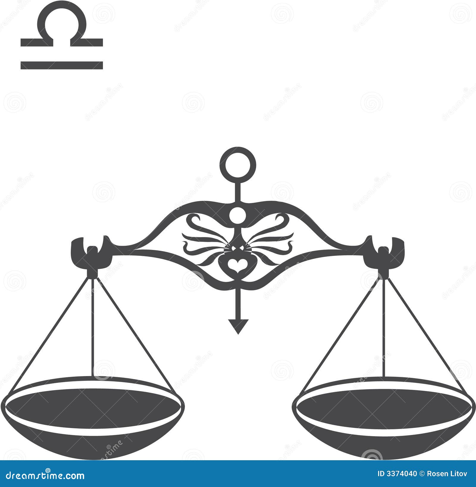 Weegschaal vector illustratie. Illustration of trek, zodiaan - 3374040