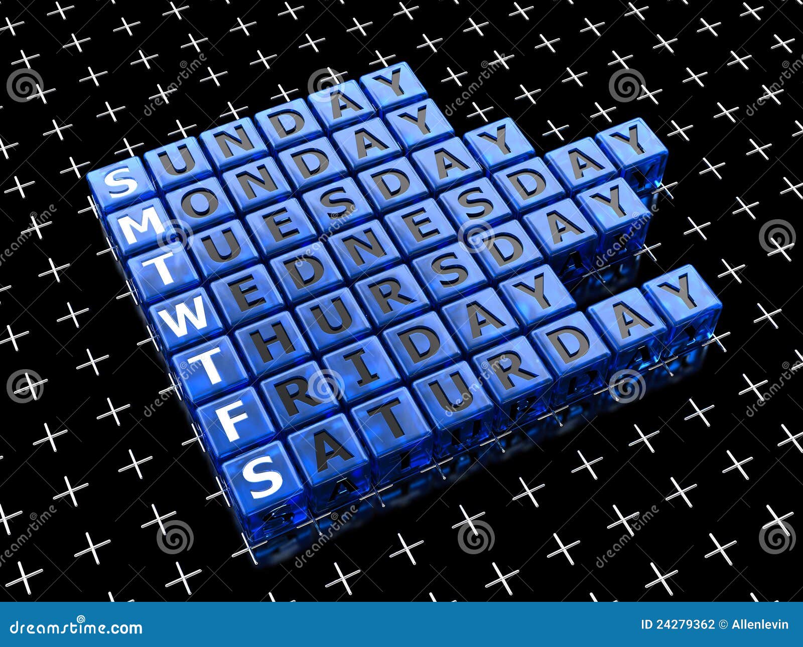 Week stock illustration. Illustration of black, scribe - 24279362