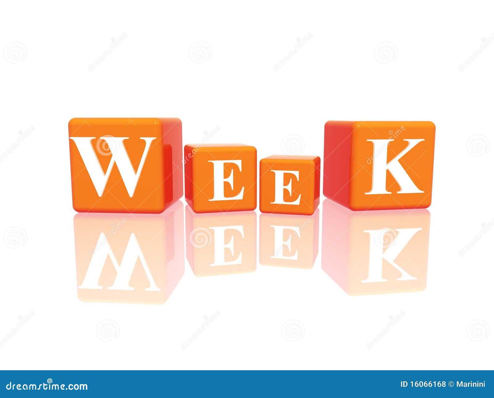 Week in 3d cubes stock illustration. Illustration of order - 16066168