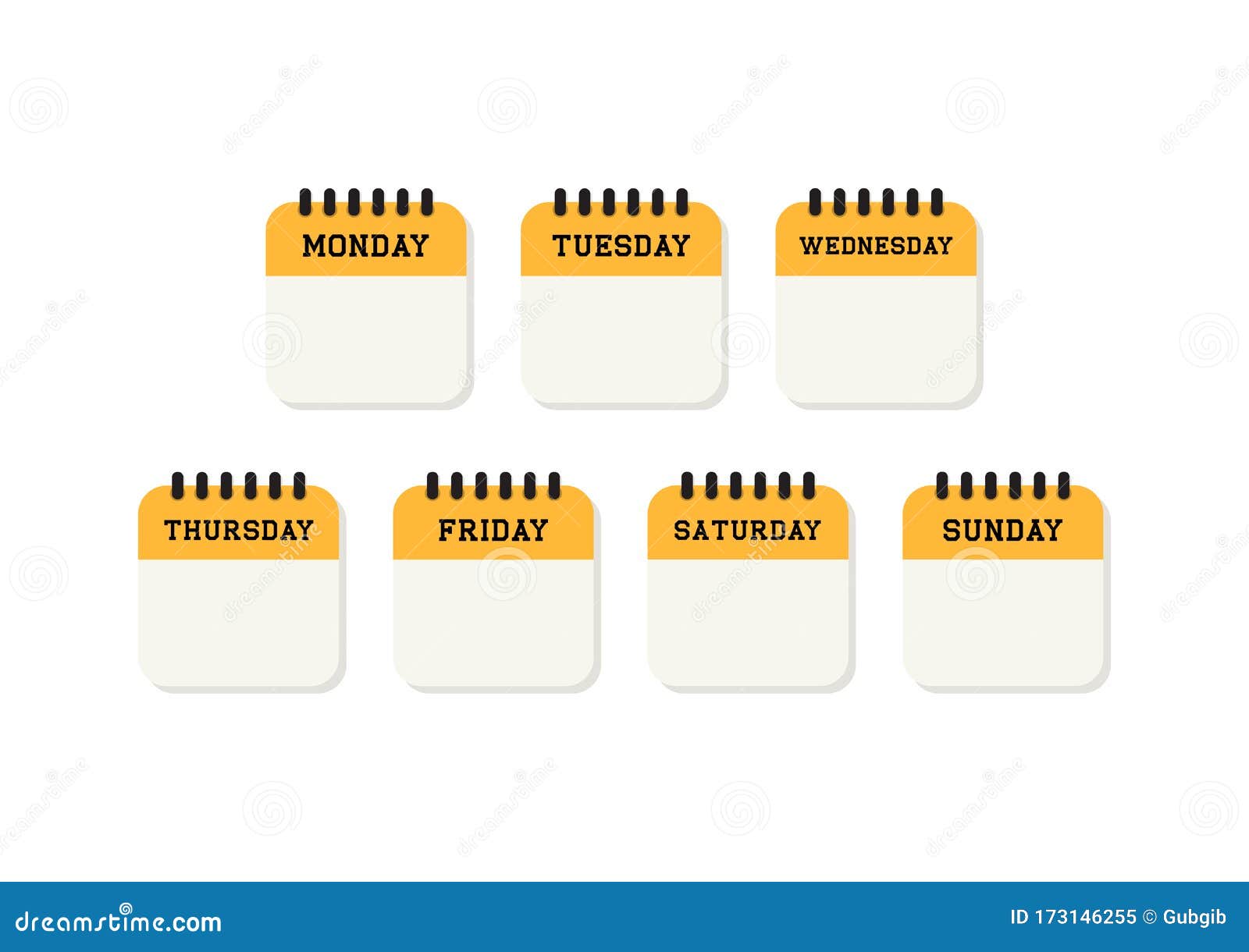 Week Calendar Flat Icon on White Background Stock Vector - Illustration ...