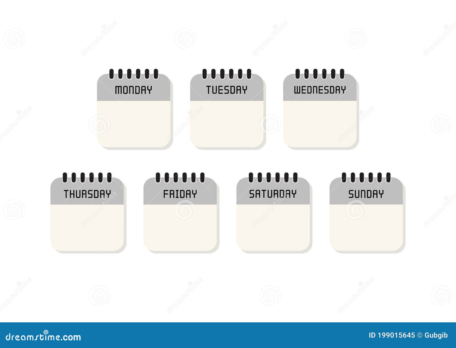 Week Calendar Flat Icon on White Background Stock Vector - Illustration ...