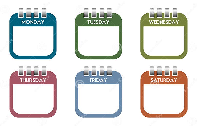 Week day calendar sheets stock vector. Illustration of everyday - 24264367