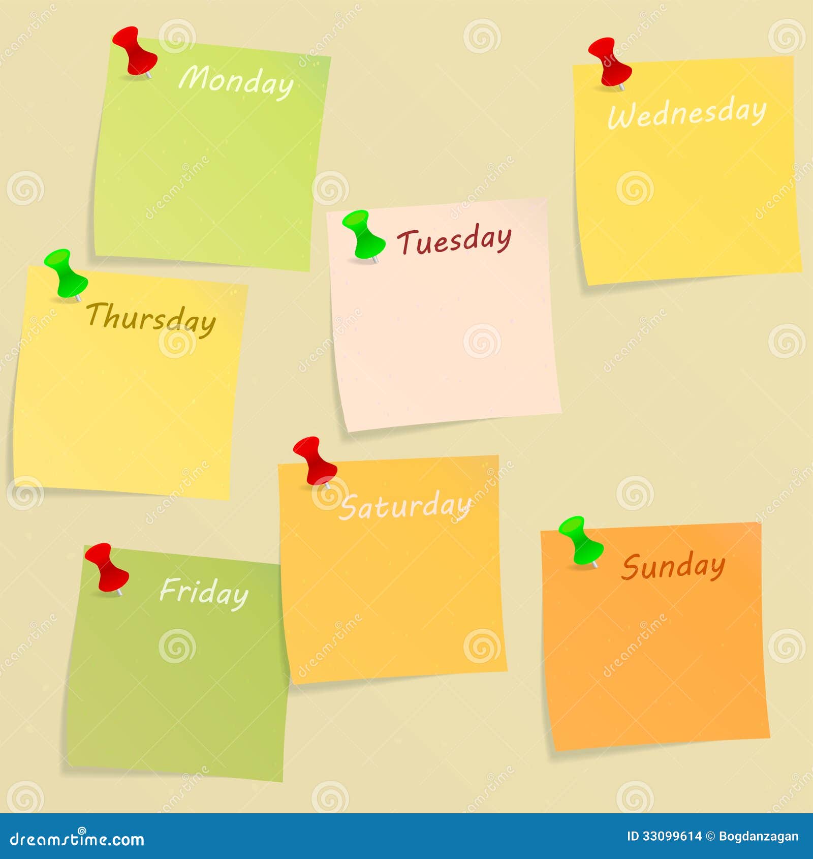 Week days stock illustration. Illustration of calendar - 33099614