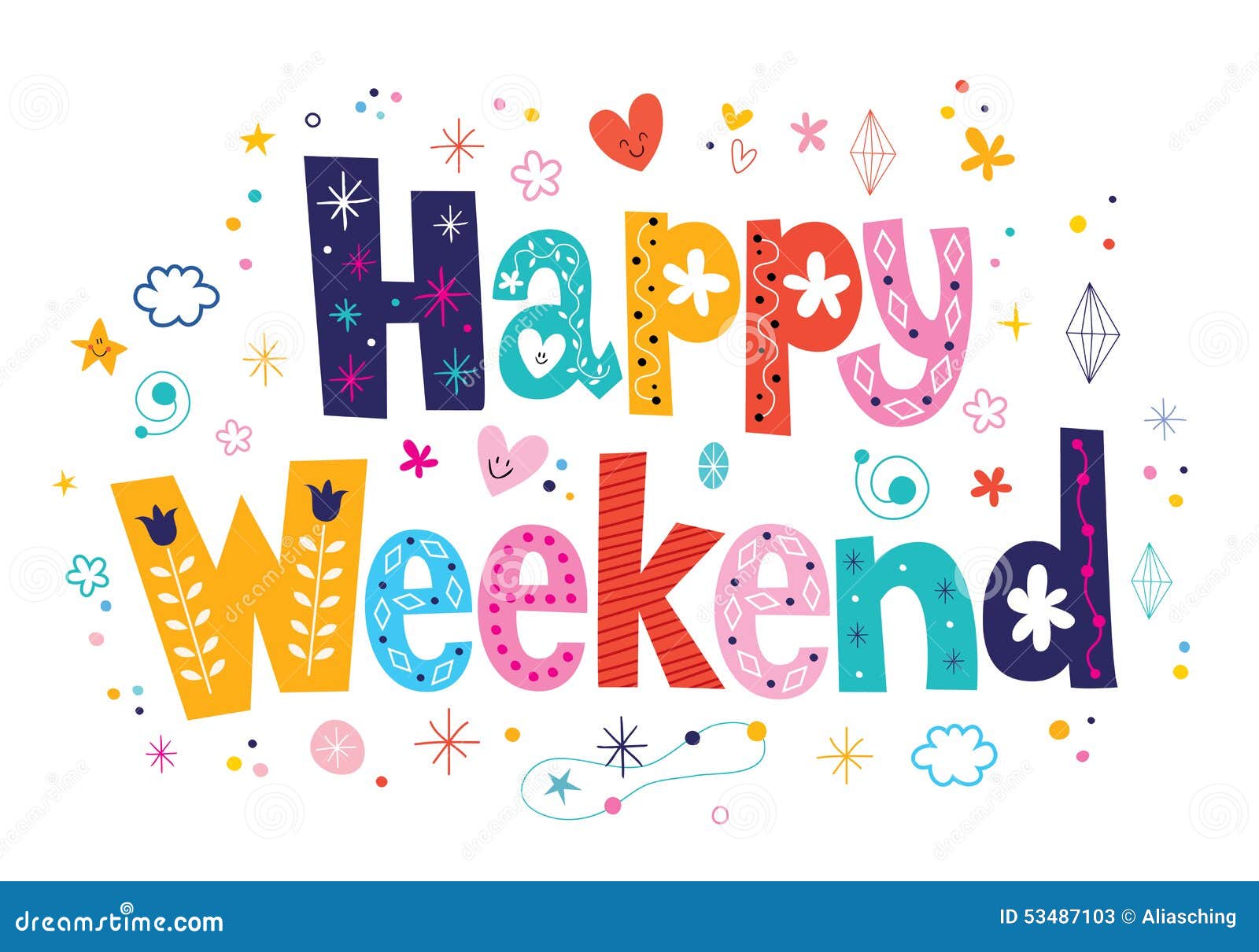 Week-end heureux illustration de vecteur. Illustration du jour - 53487103