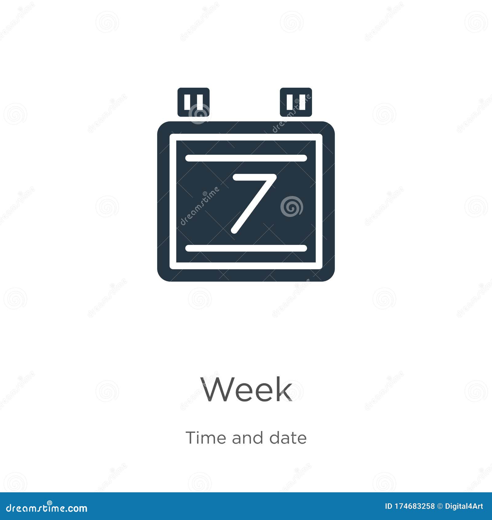 Week Icon Vector. Trendy Flat Week Icon from Time and Date Collection ...
