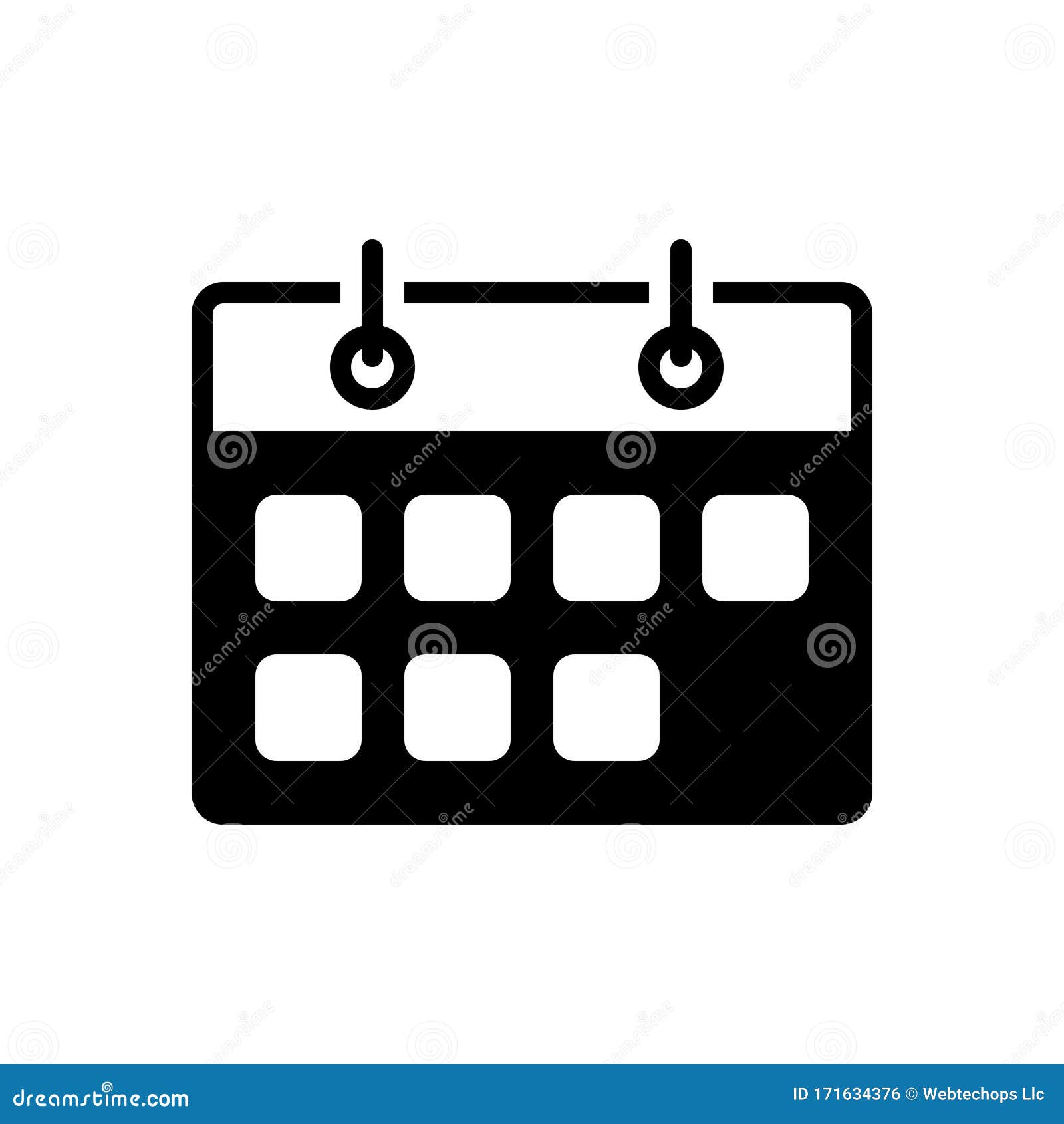 Black Solid Icon for Week, Once and Calendar Stock Vector ...