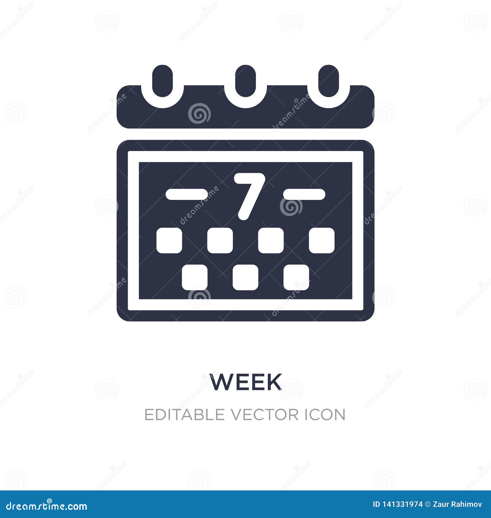 Week Icon on White Background. Simple Element Illustration from Time ...