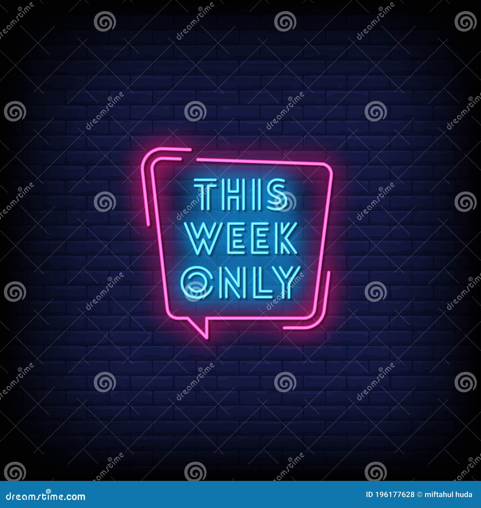 This Week only Neon Signs Style Text Vector Stock Vector - Illustration ...