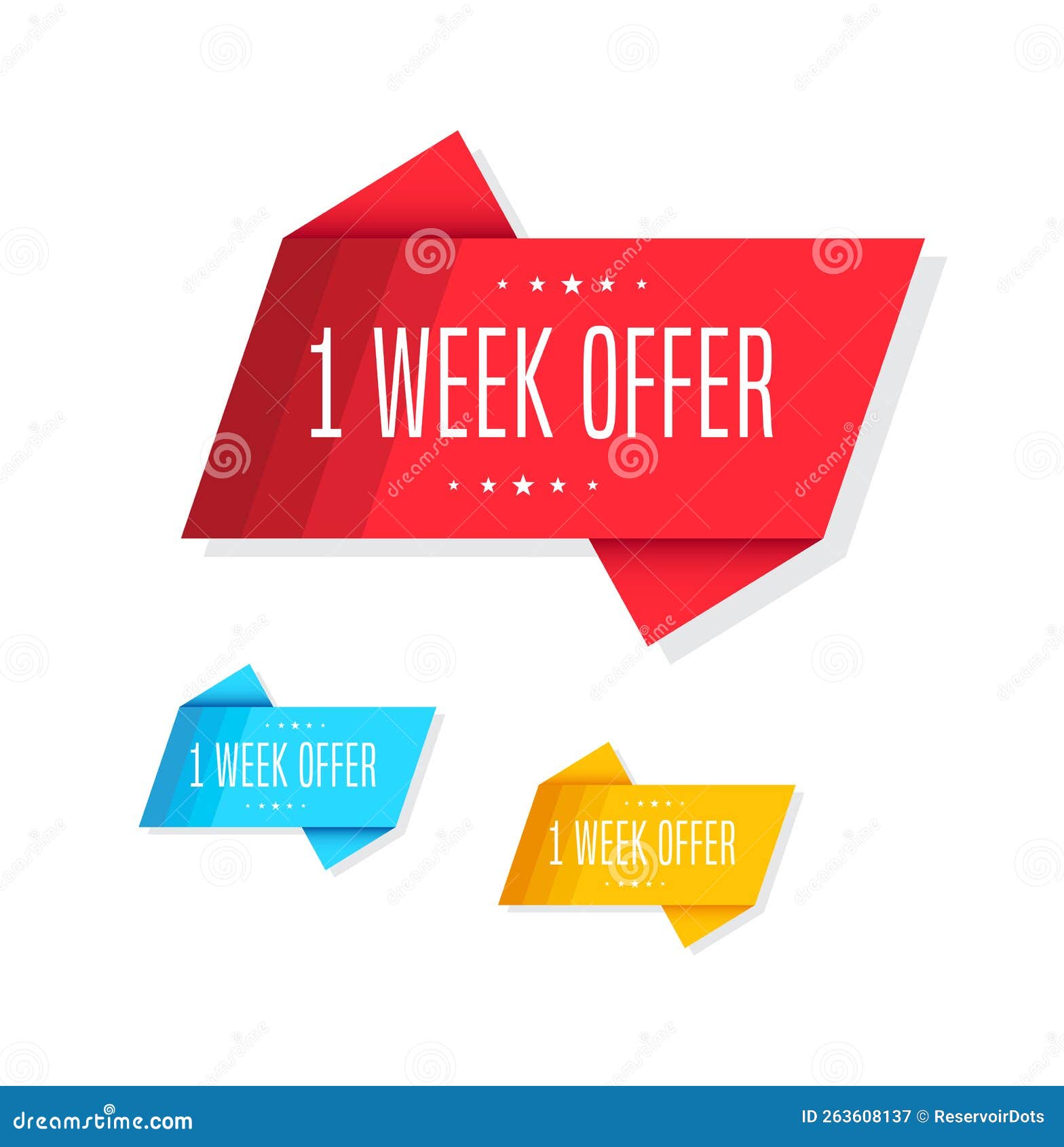 1 Week Offer Shopping Tags stock illustration. Illustration of digital ...