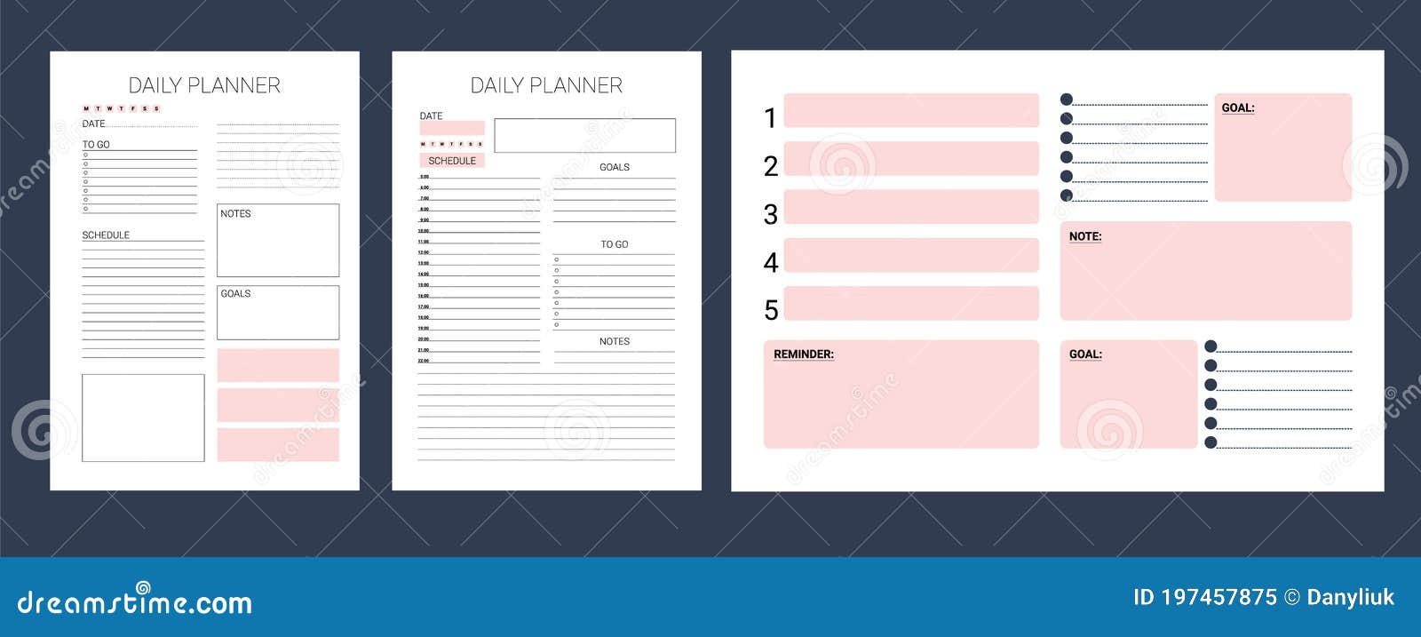 Week Schedule. Organizer Page. Monthly Planner Template Stock ...