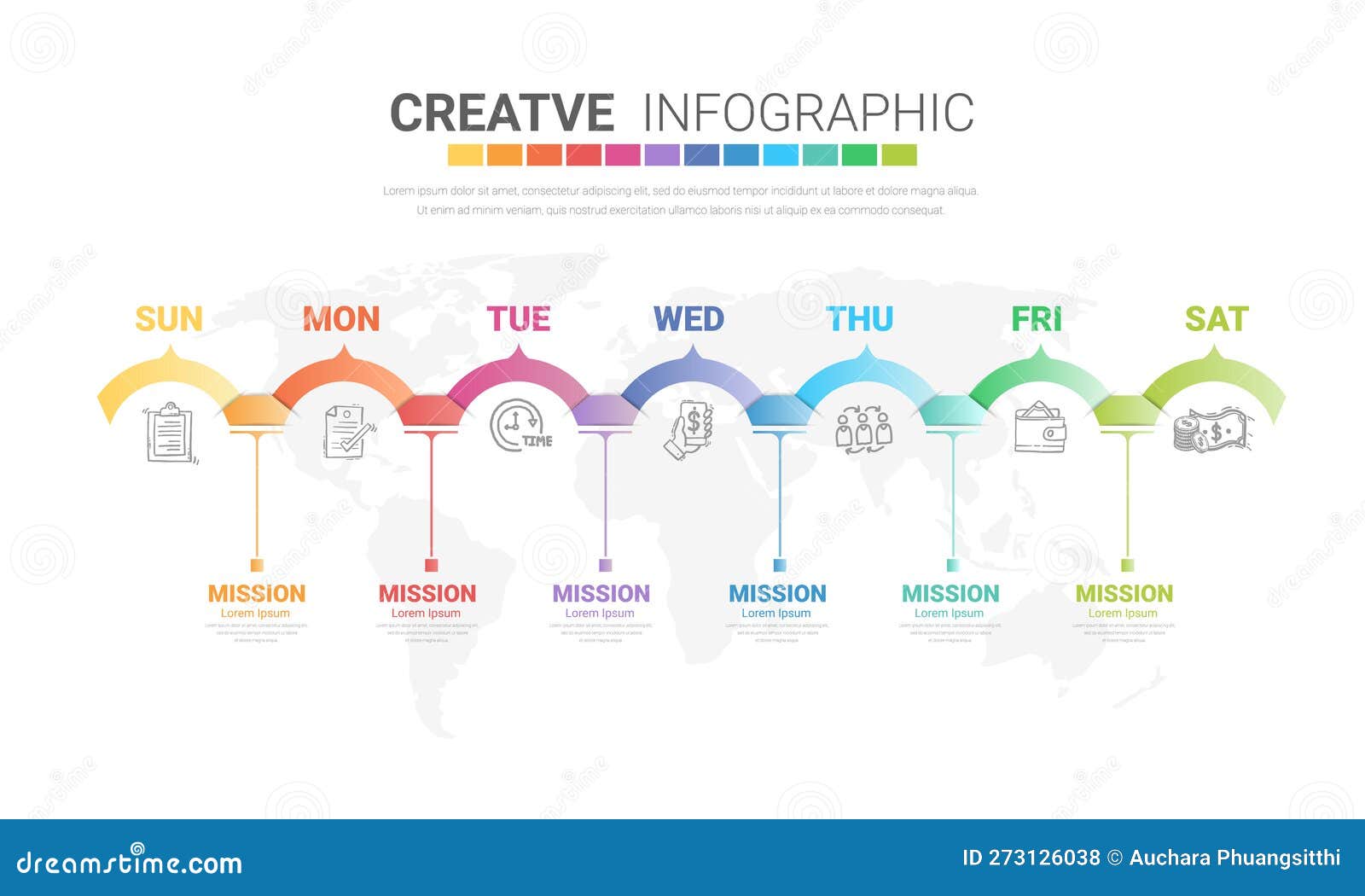 Week Timeline Diagram Calendar 7 Day, Infographic Design Vector and ...