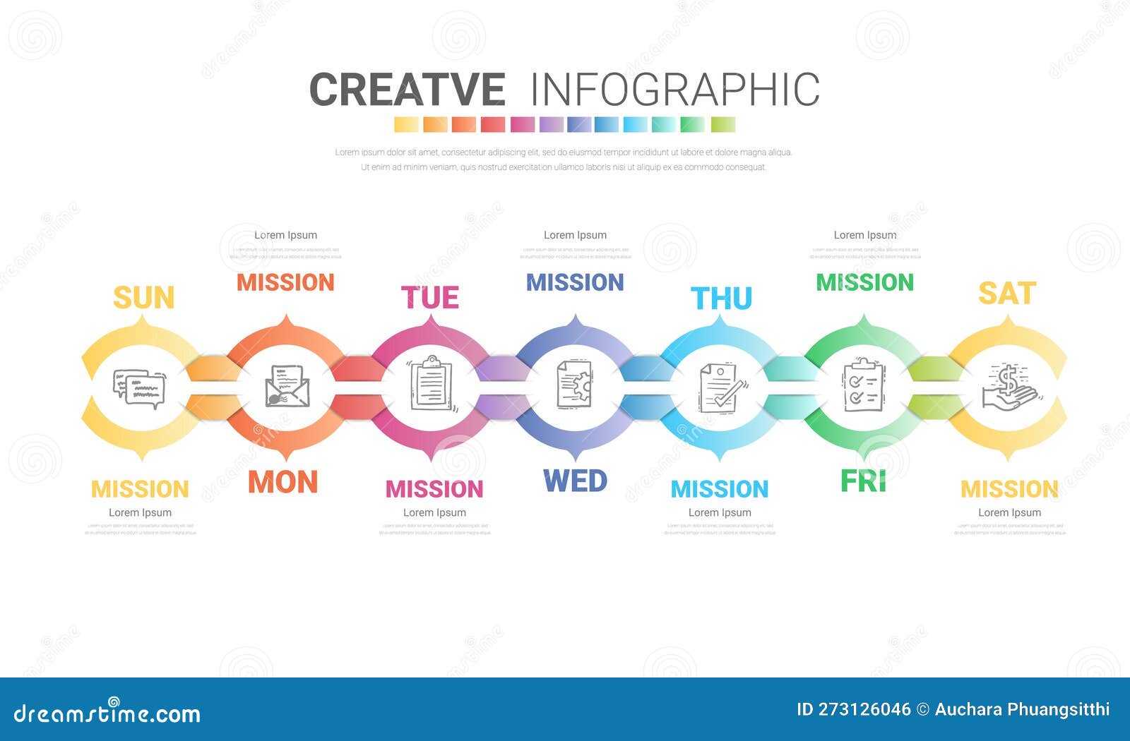 Week Timeline Diagram Calendar 7 Day, Infographic Design Vector and ...