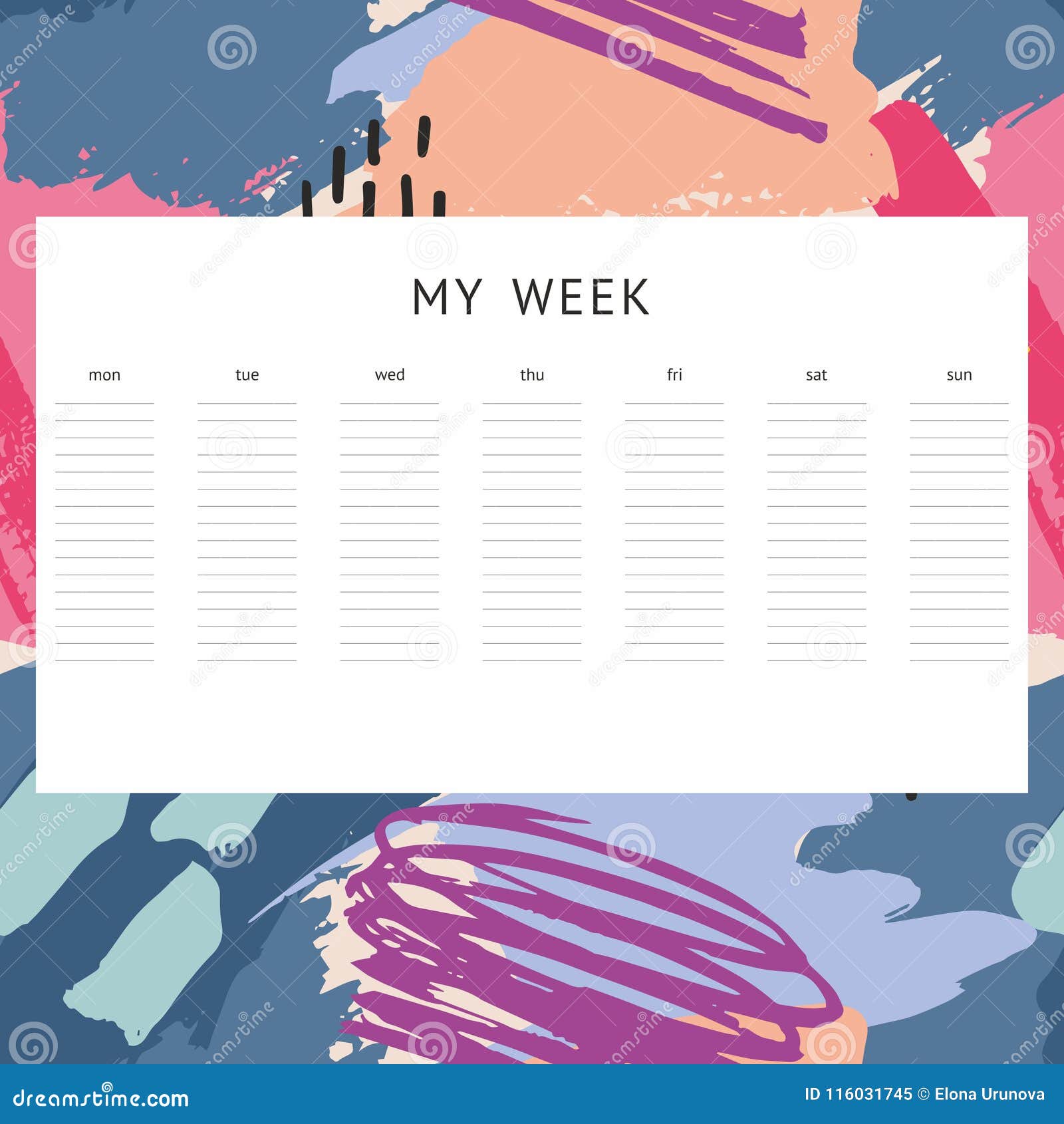 A Week. Vector Decorative Background Stock Vector - Illustration of ...