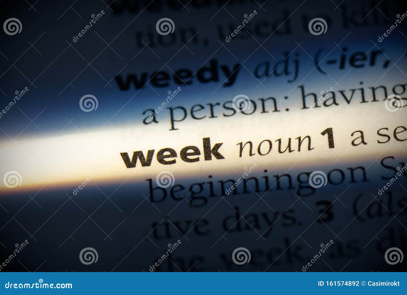 Week stock photo. Image of word, highlight, english - 161574892