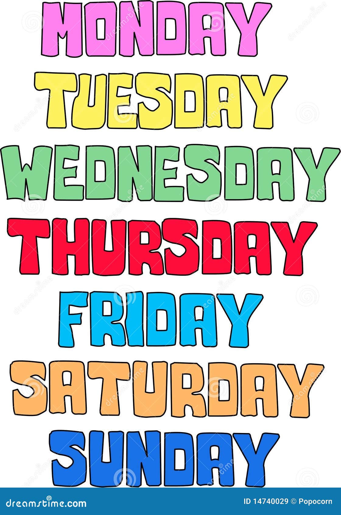 Weekday pattern stock illustration. Illustration of color - 14740029
