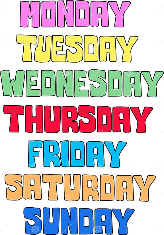 Weekday pattern stock illustration. Illustration of color - 14740029